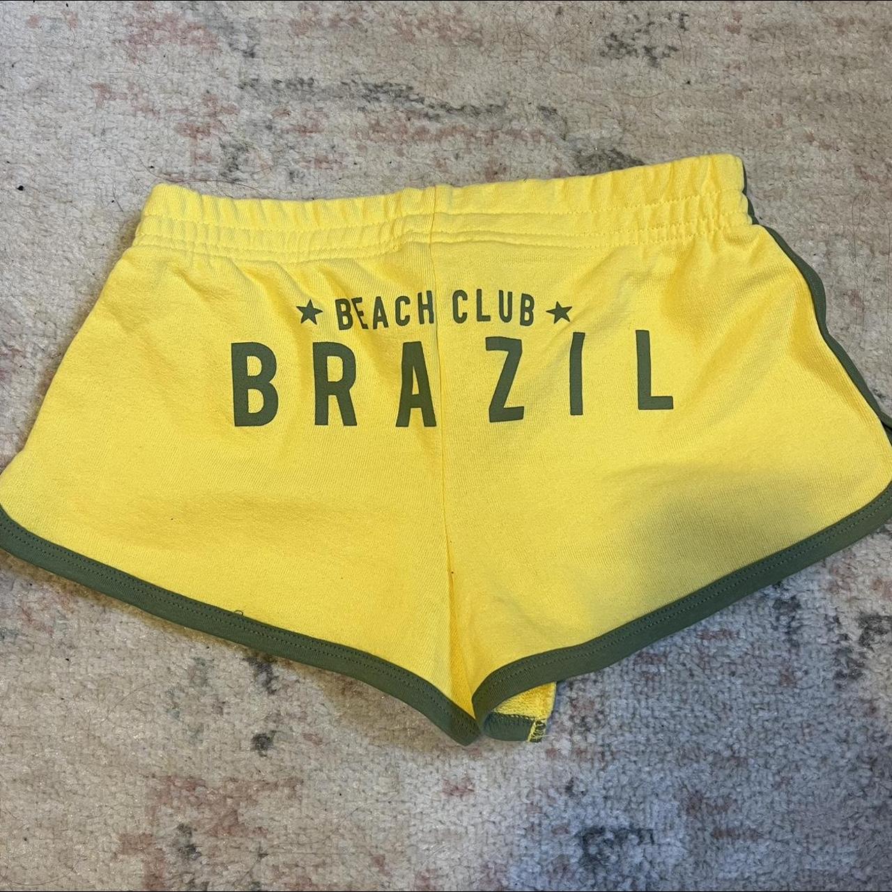 Subdued Women's Yellow and Green Shorts | Depop