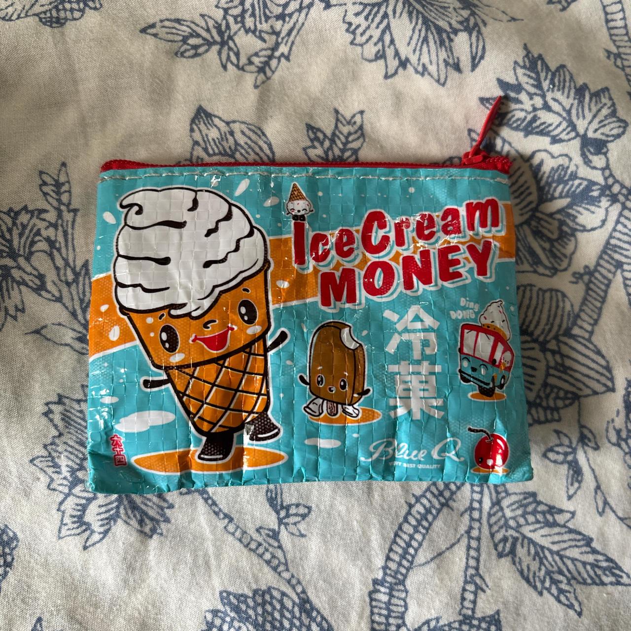adorable blue and white ice cream coin purse 🍦 made... | Depop