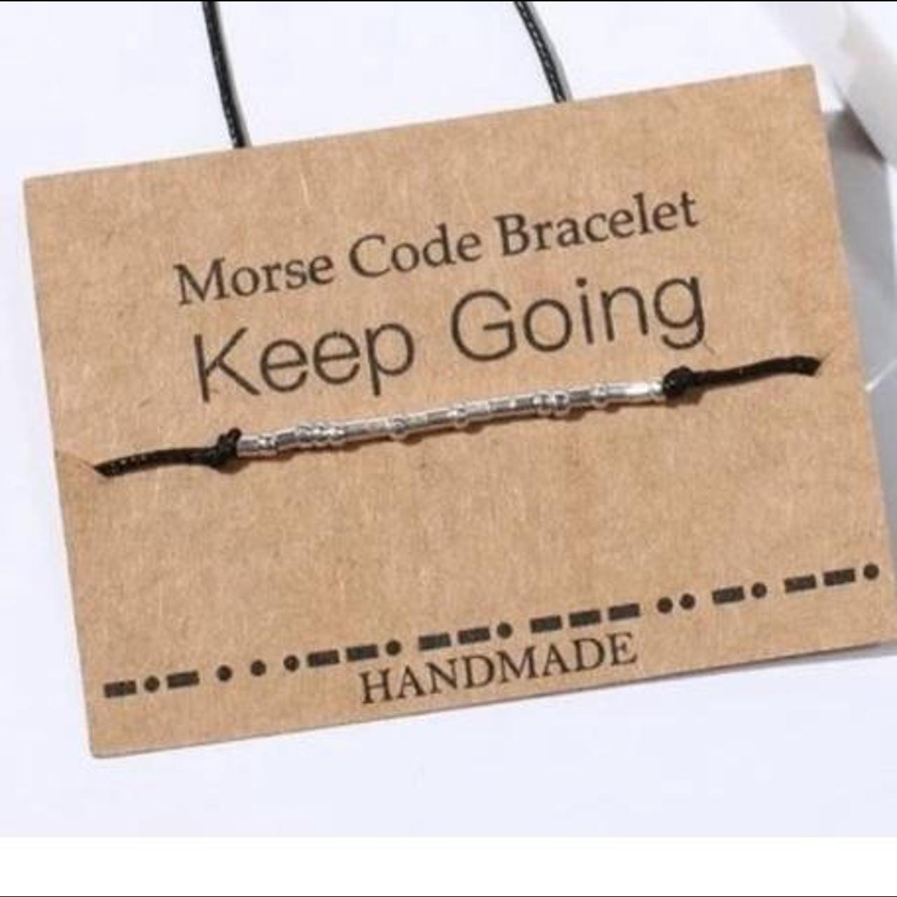 Morse Code Keep Going Bracelet - Depop
