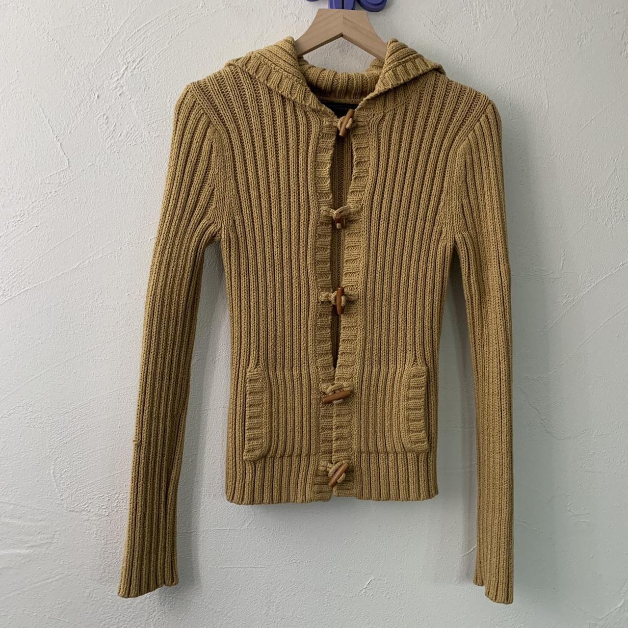 Abercrombie & Fitch Large Toggle Cardigan Camel... - Depop