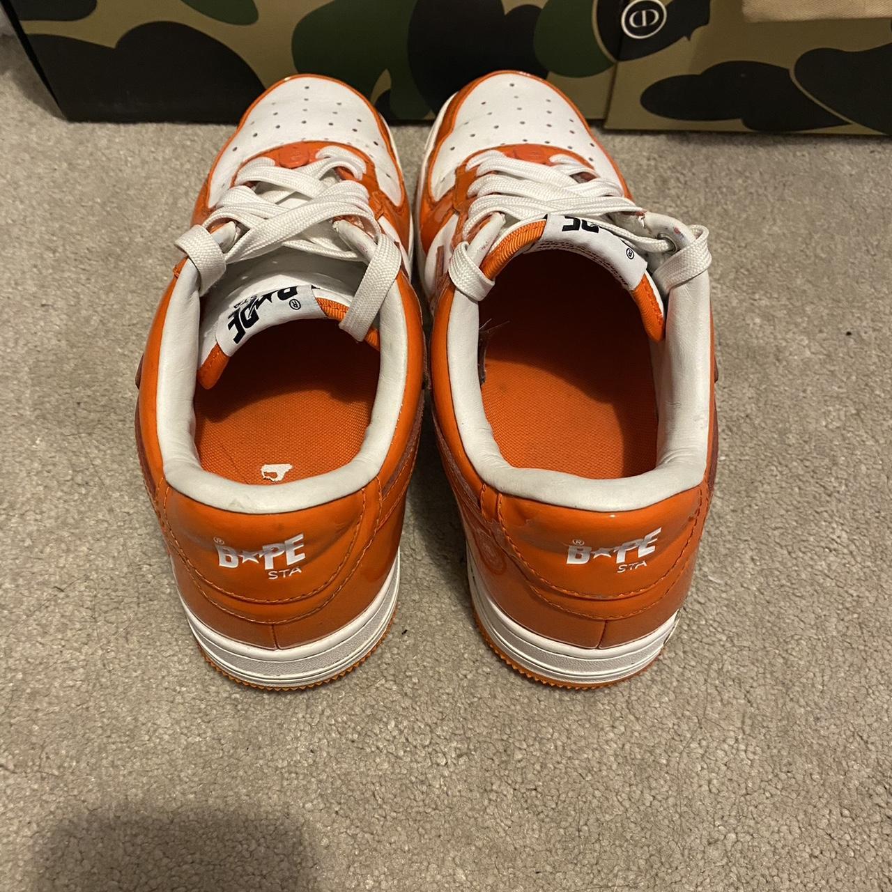 2022 limited release orange Bapestas patent leather... - Depop