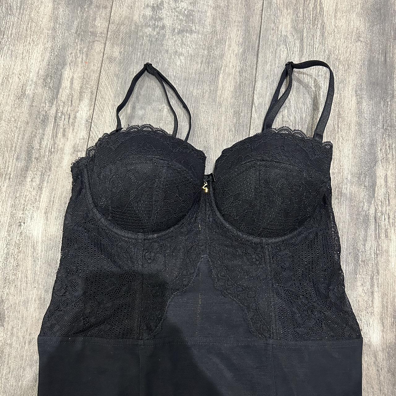 Gossard Black mini dress with lace push up bra built... - Depop