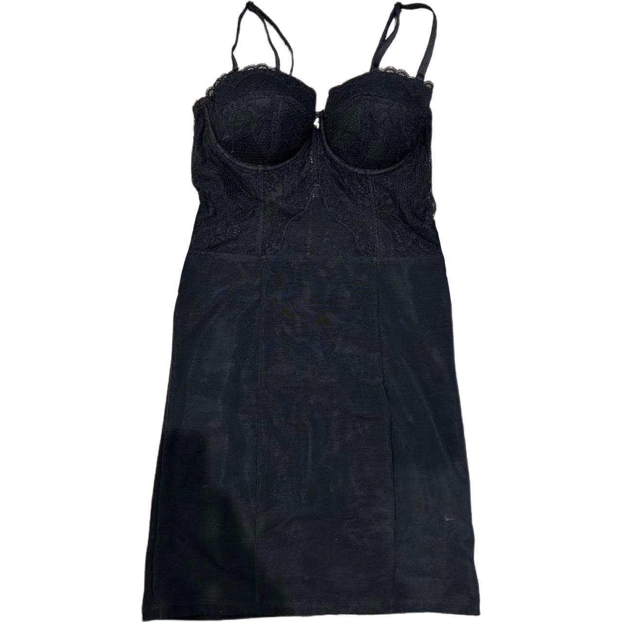 Gossard Black mini dress with lace push up bra built... - Depop
