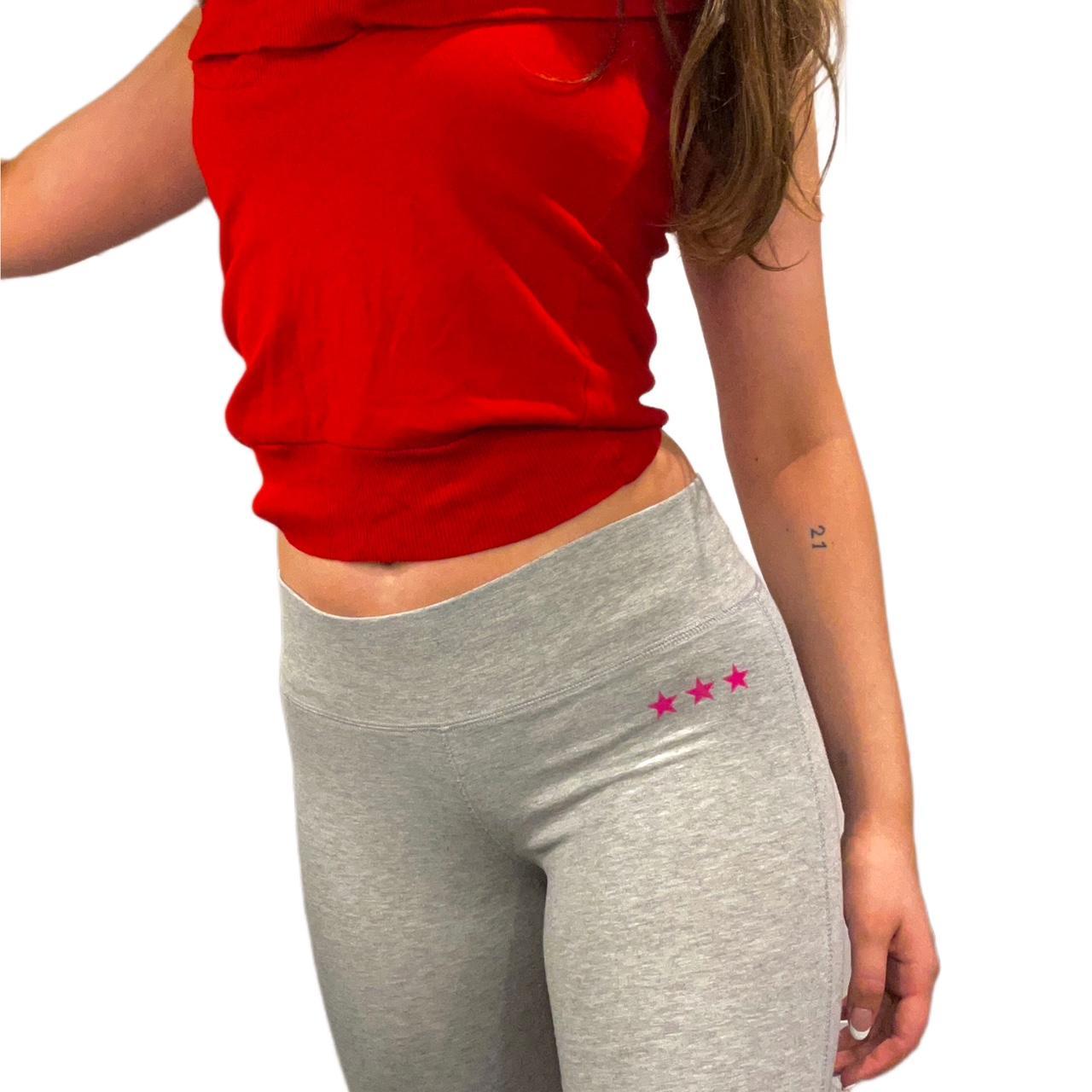 Y2k vintage Pineapple grey marl bootcut yoga pants... - Depop