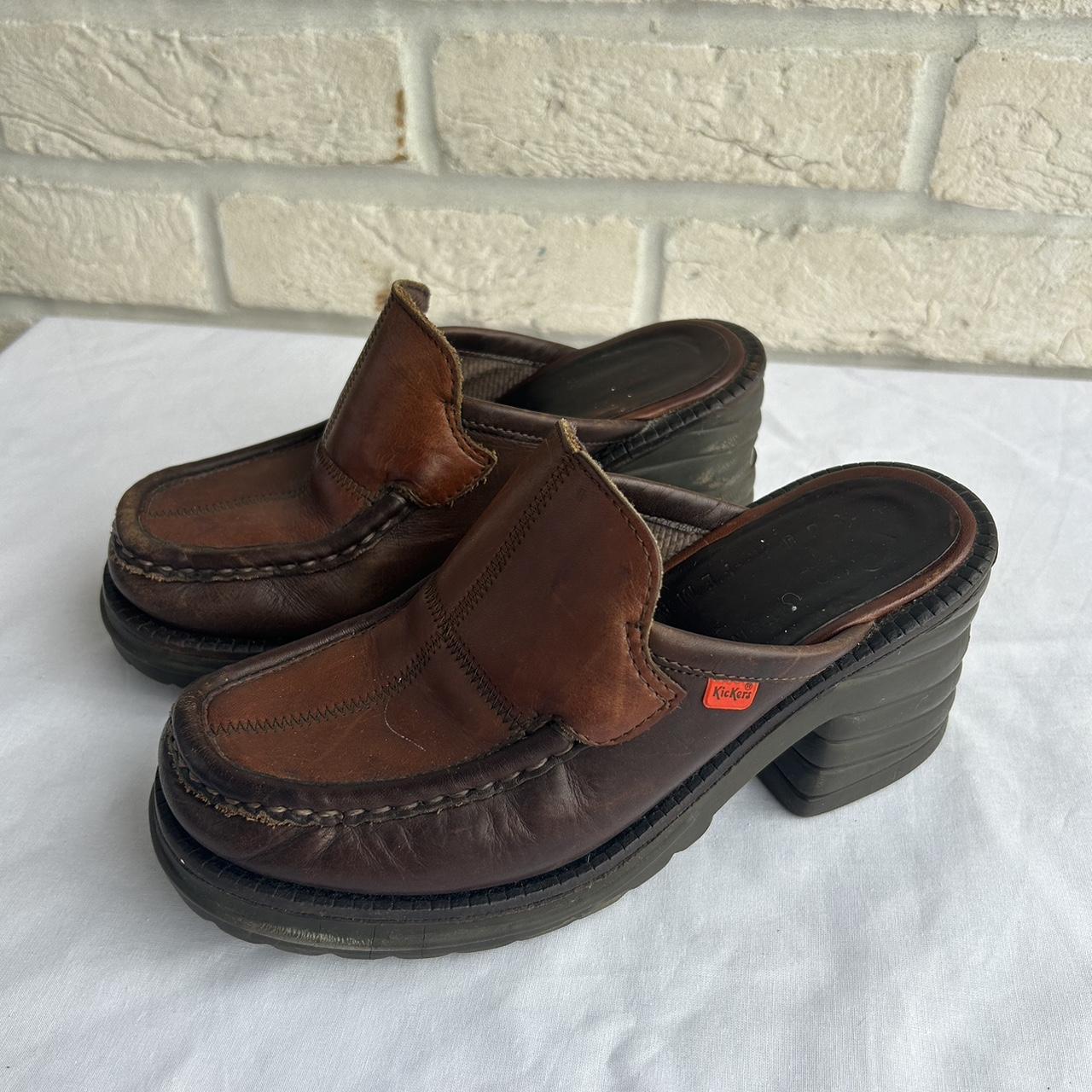Iconic 2000s vintage Kickers slip on mules/ loafers.... - Depop