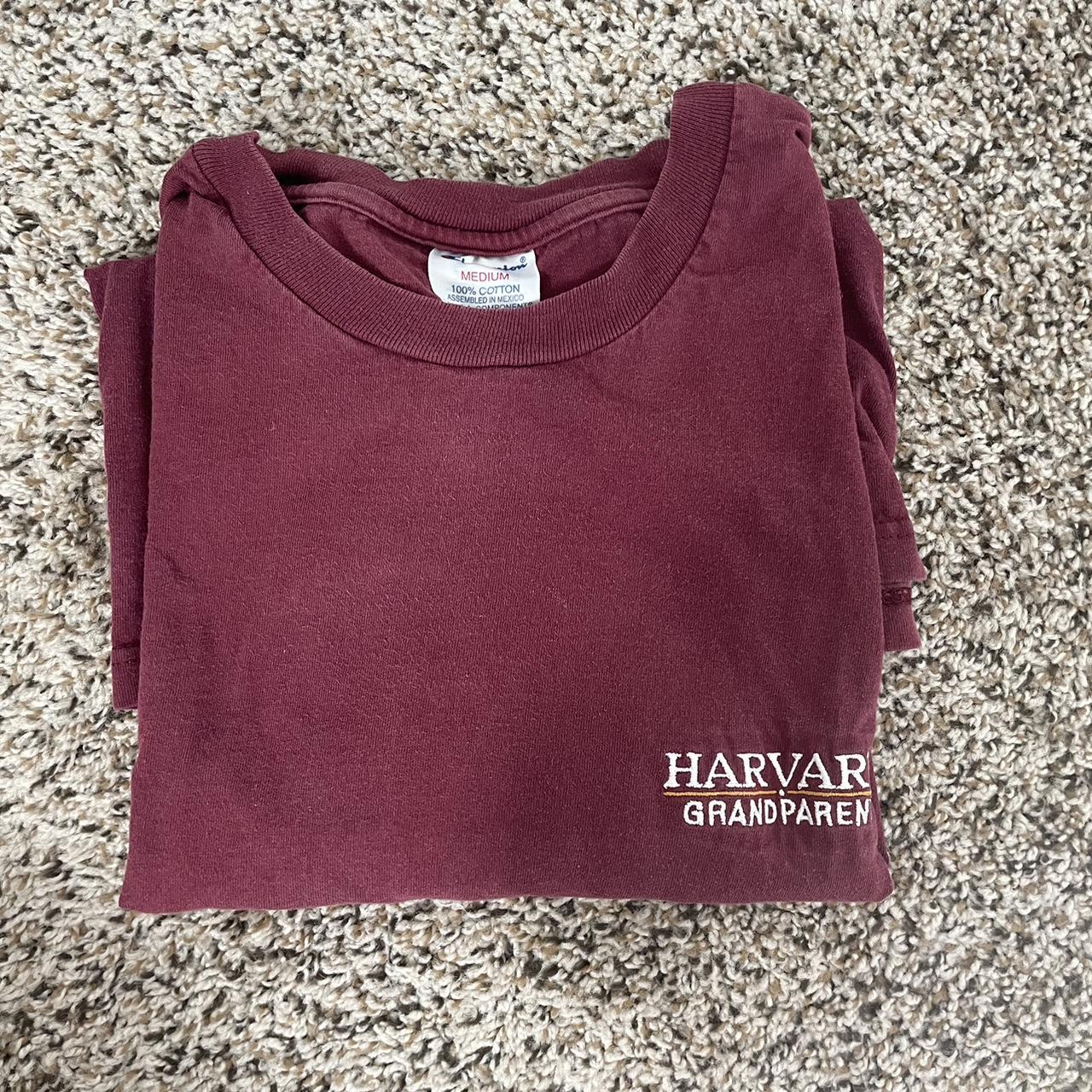 harvard grandparent champion tee maroon - Depop