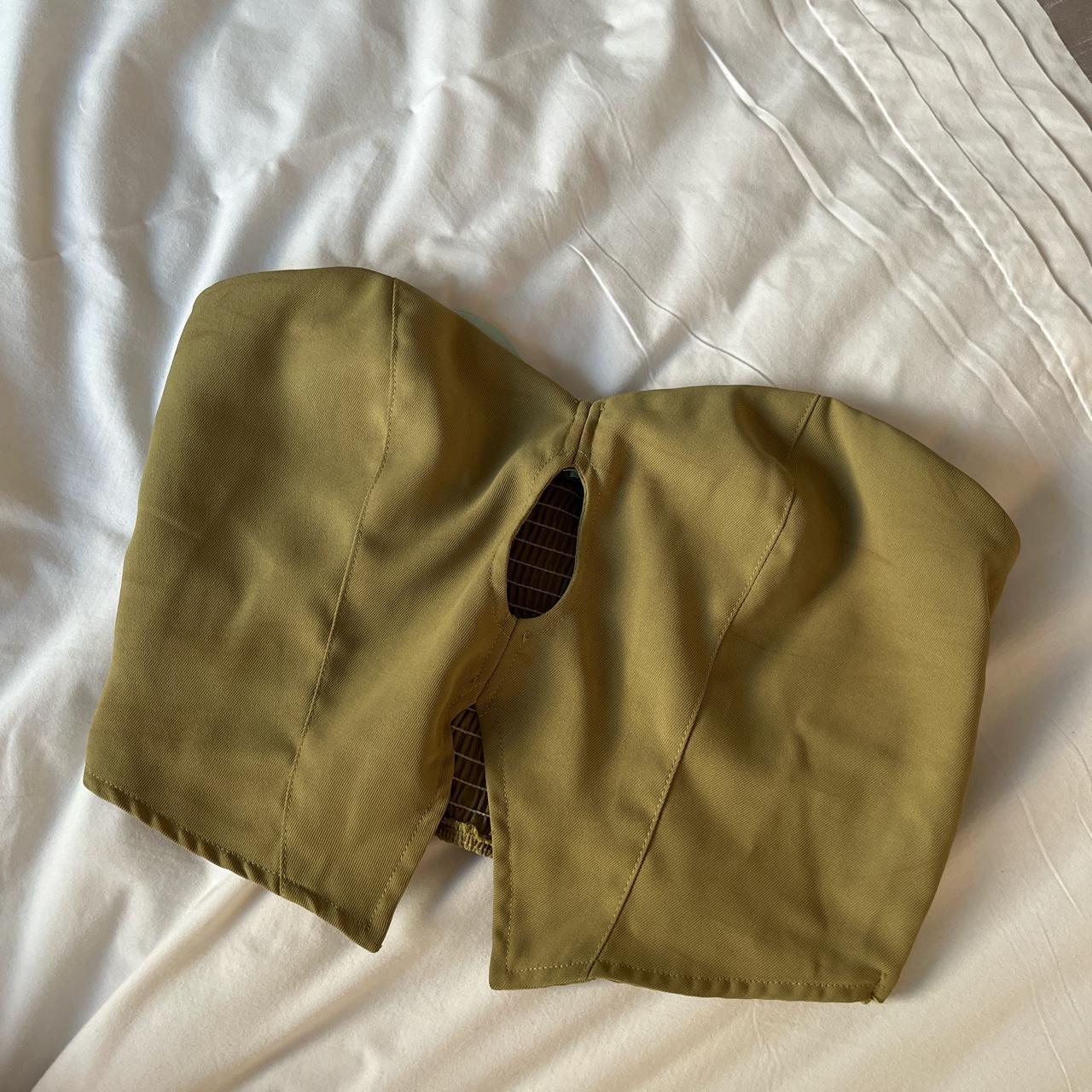 Strapless crop - tags still on, small stain, - Depop