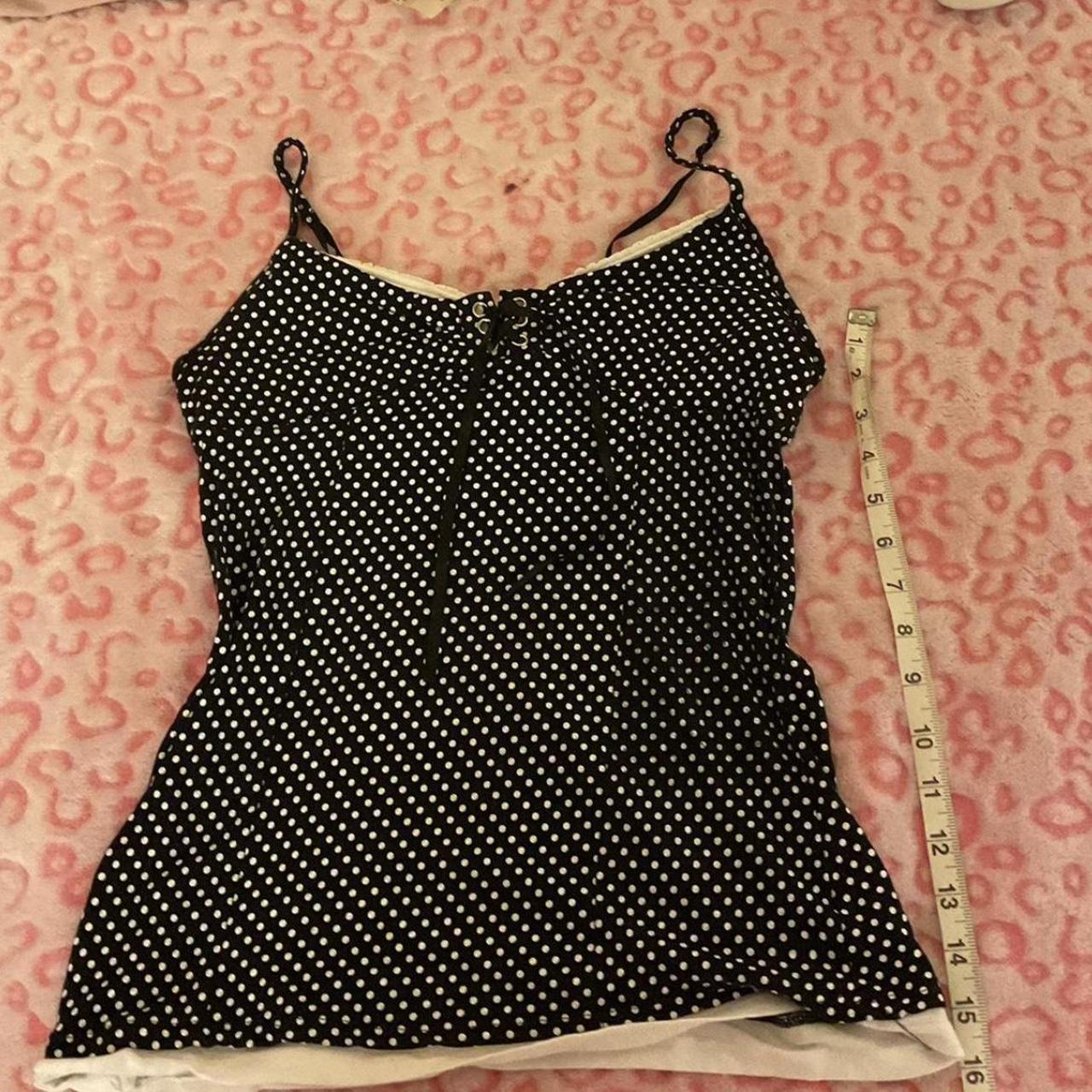 Repop! Super cute black n white polka dot tanktop!... | Depop