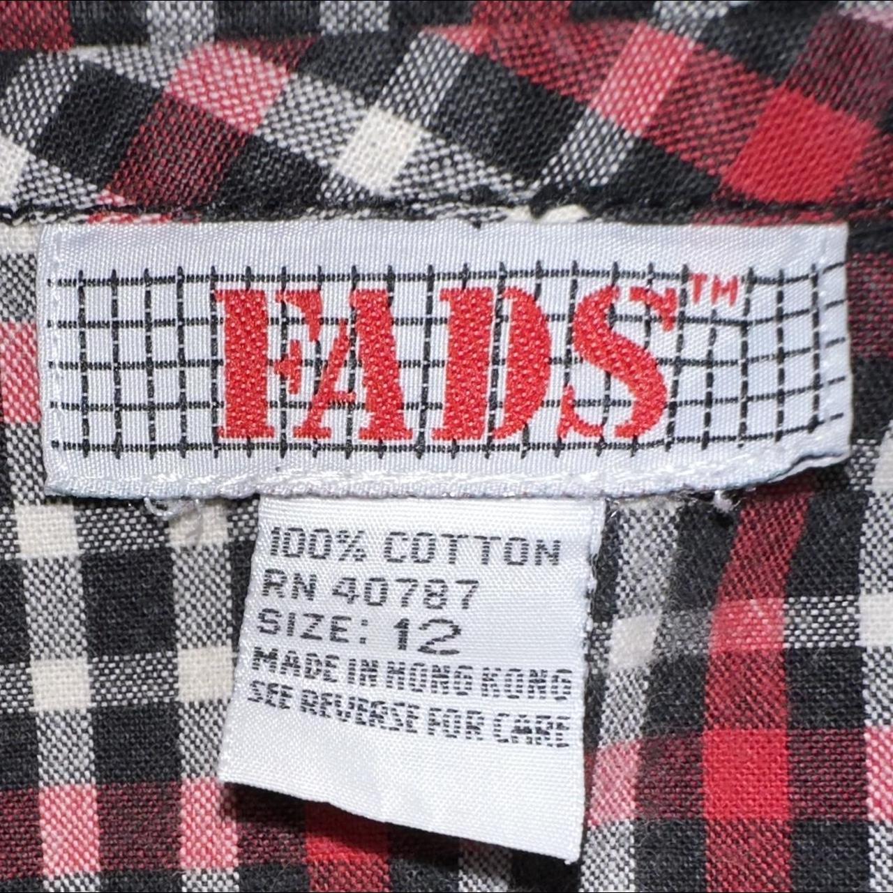 FADS Early 90’s Red & Black Plaid LS Peter Pan... - Depop