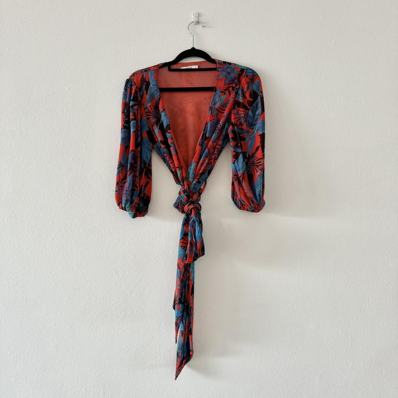 Sheike - Gallery Mesh Top - Size 6 - Red and blue... | Depop