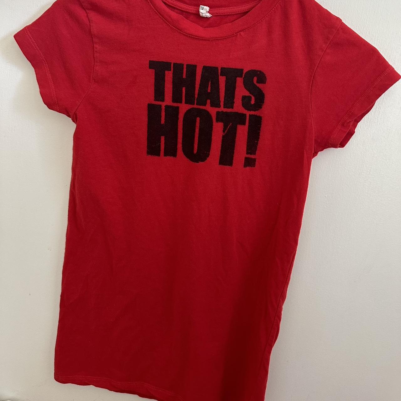 red baby tee that’s hot #babytee #early2000s... - Depop