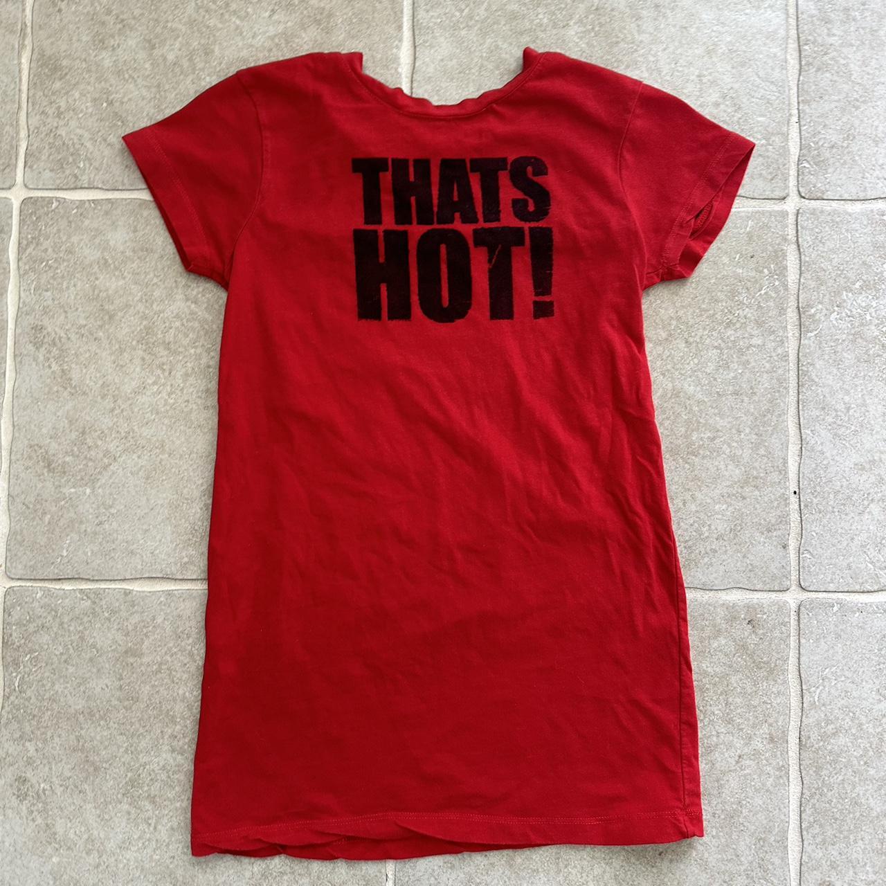 red baby tee that’s hot #babytee #early2000s... - Depop