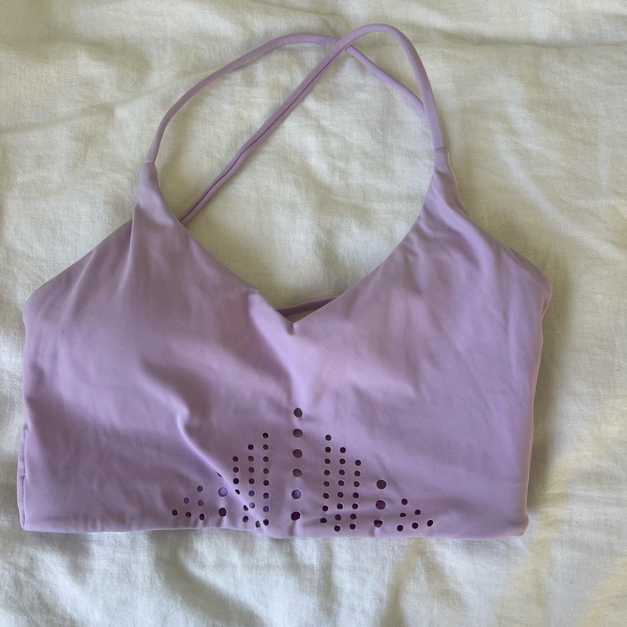 CSB strappy sports bra Lilac Size small - Depop