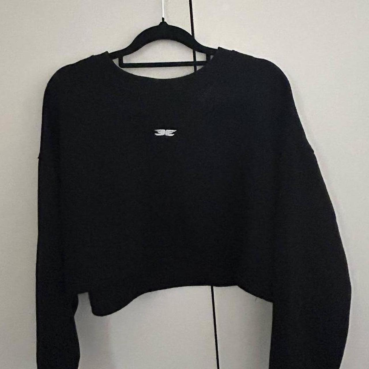 elite eleven cropped black jumper 🖤 oversized look - Depop