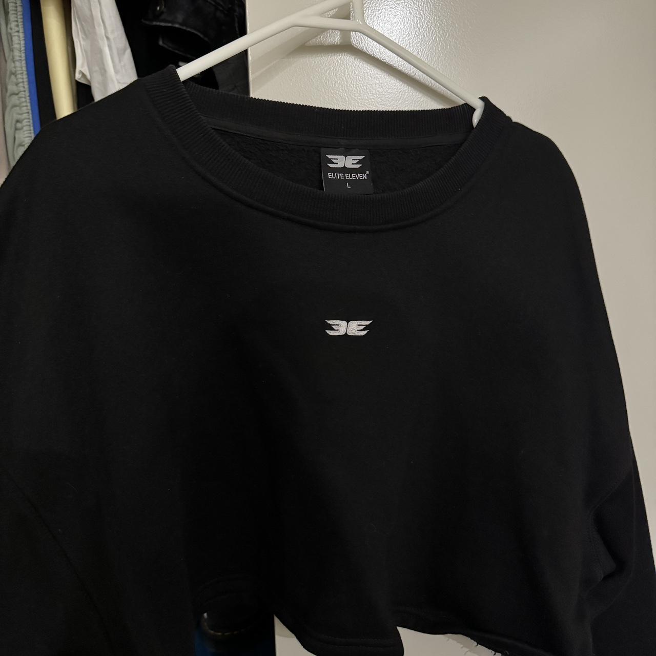 elite eleven cropped black jumper 🖤 oversized look - Depop