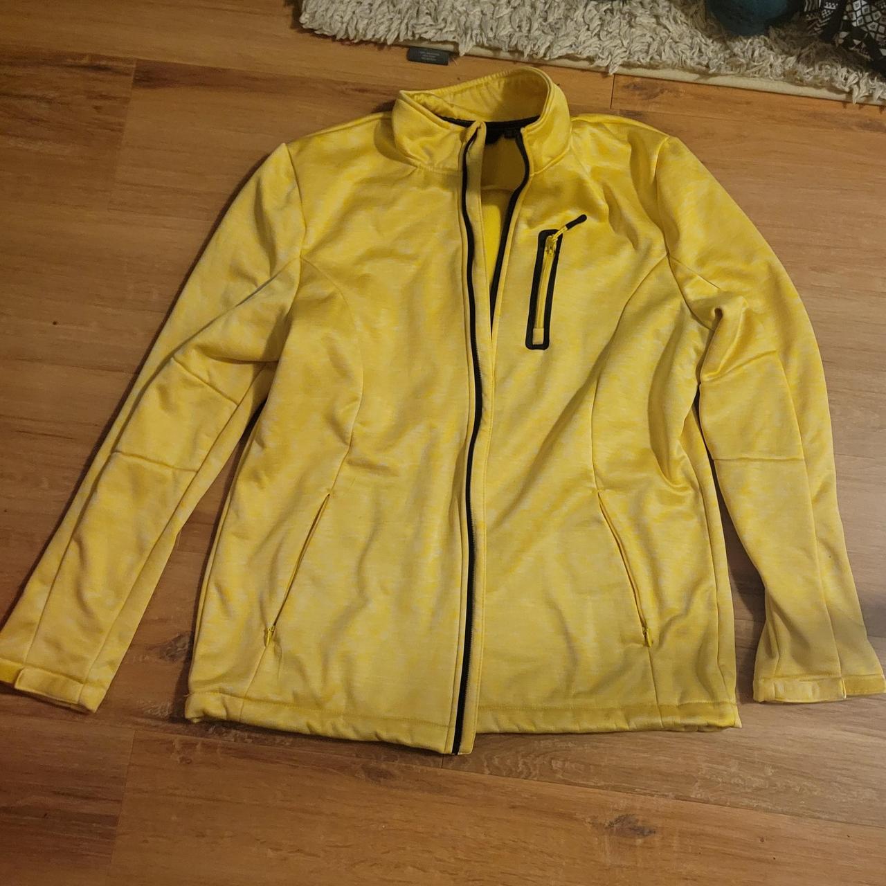 Crivit yellow jacket 100% polyester Excellent... - Depop