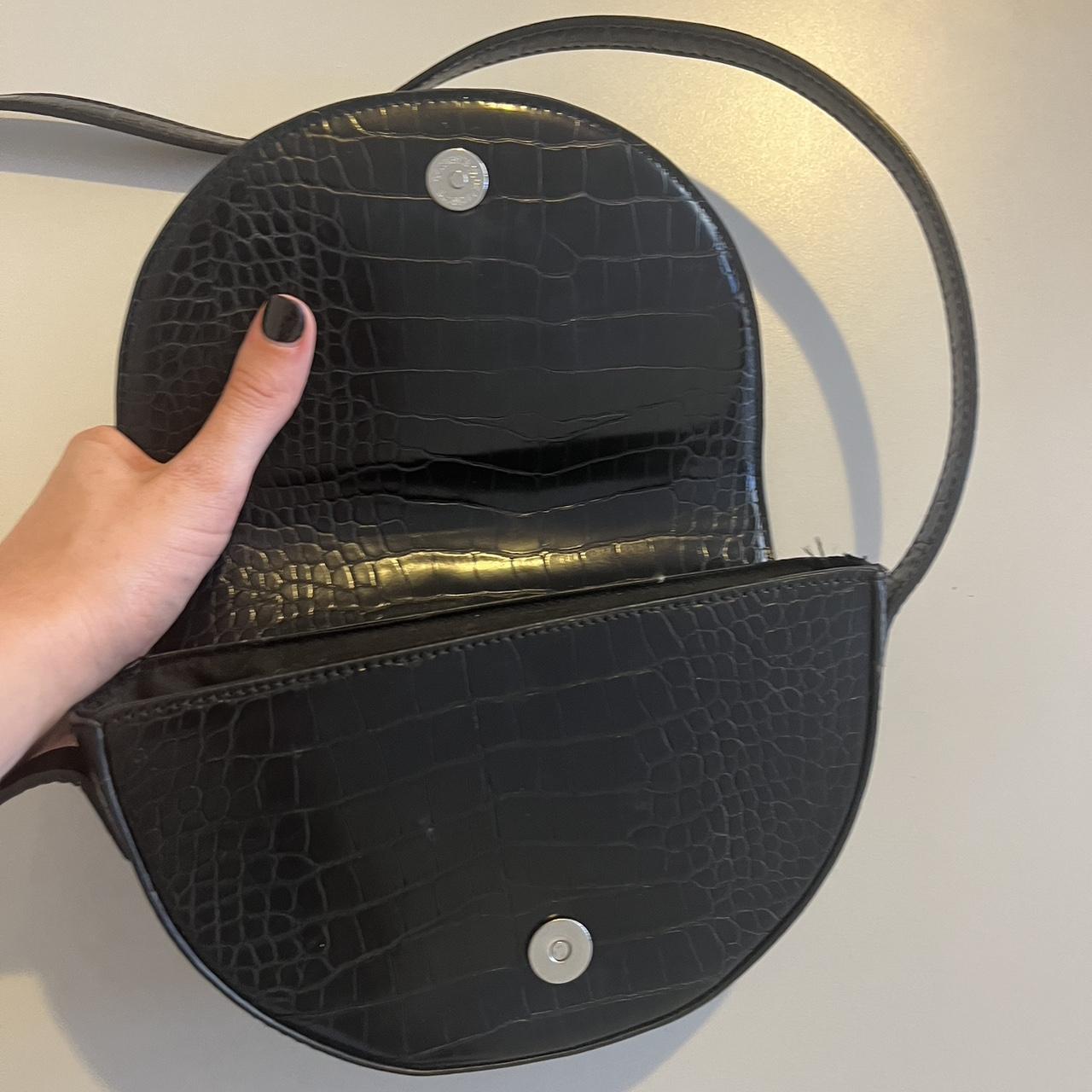 Miss Shop black button up purse with adjustable... - Depop