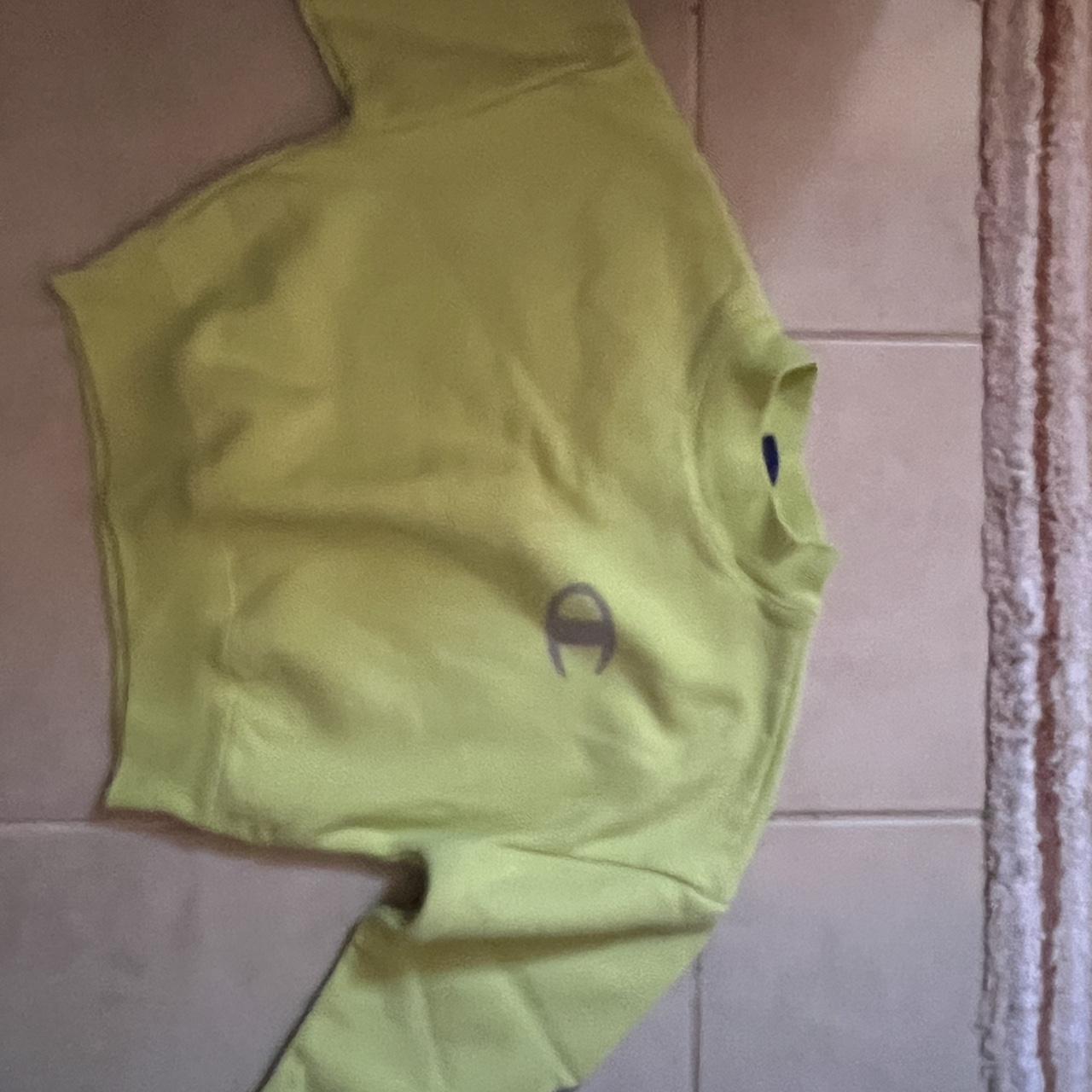 CHAMPION GREEN CROPPED JUMPER -can flip it under to... - Depop