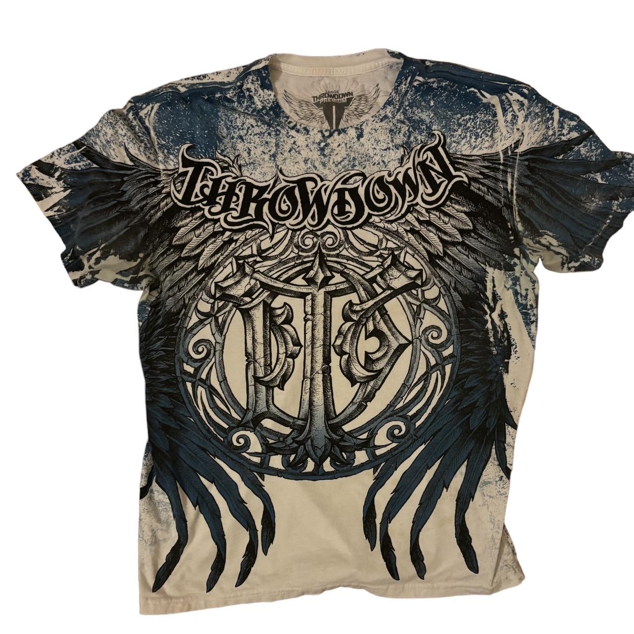 Throwdown by affliction tshirt Size L Condition as... - Depop