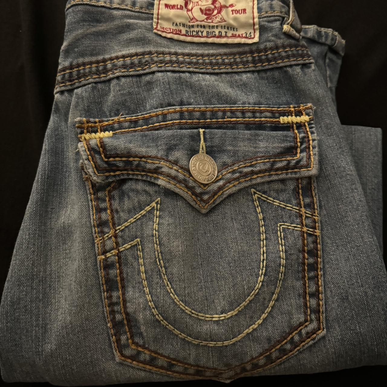 True religion Ricky big q t brown pair size 36 34 - Depop