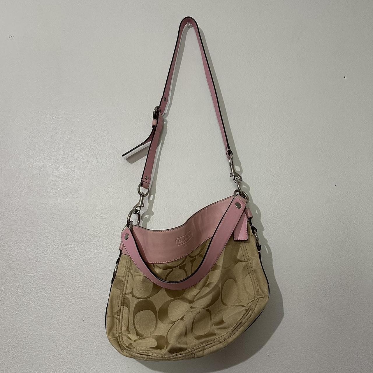 Beige coach monogram crossbody tote style purse !... - Depop