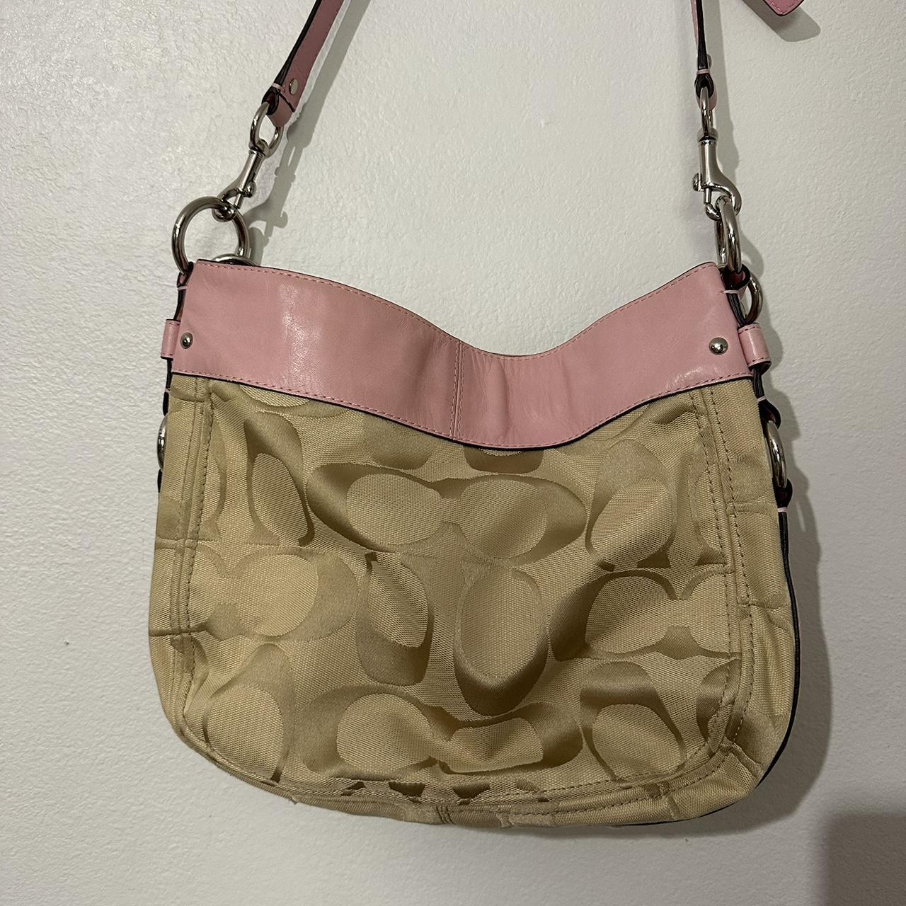 Beige coach monogram crossbody tote style purse !... - Depop