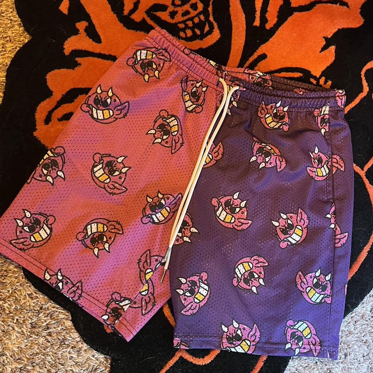 Ransom Shorts Split Pink/Purple - Depop