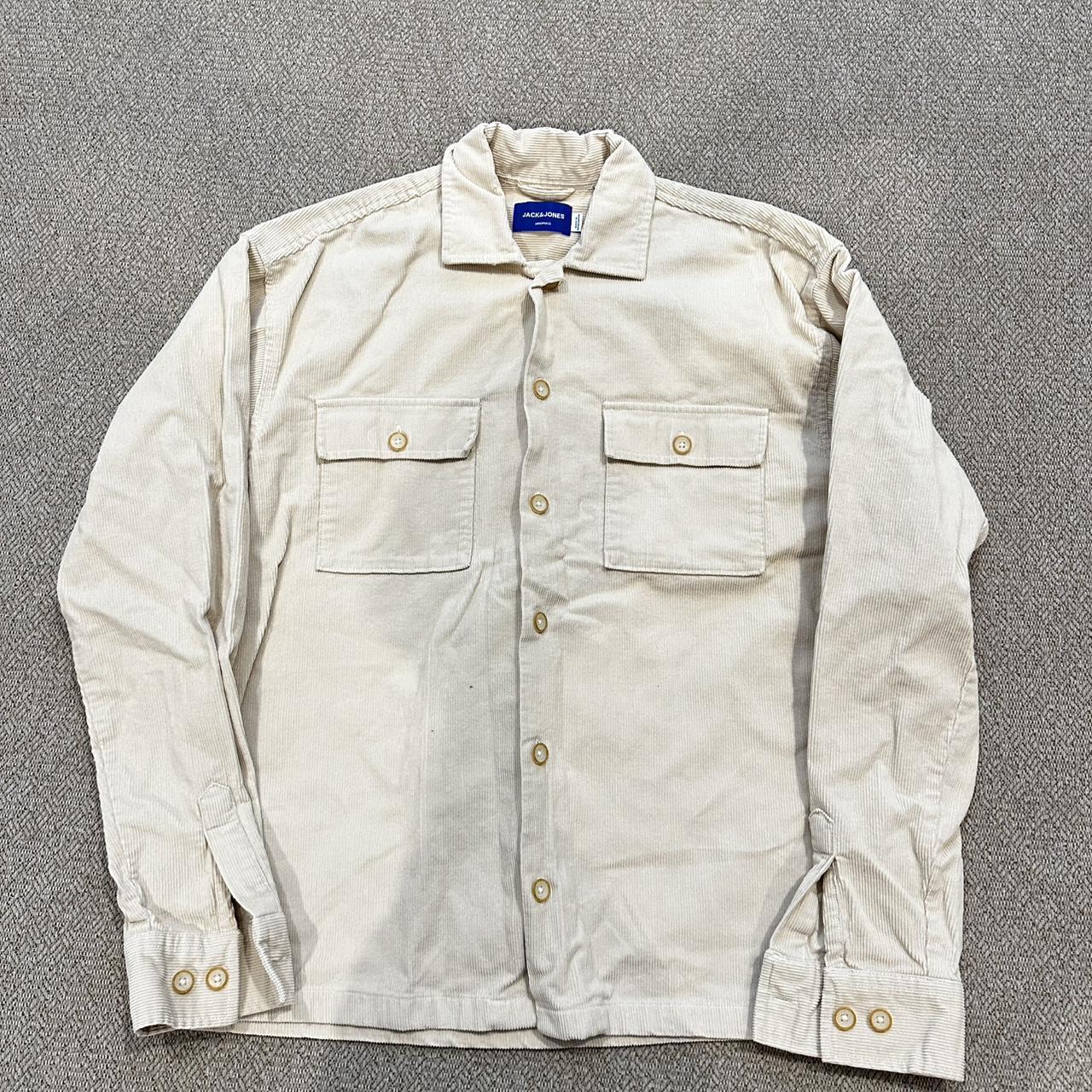 Cream button-up shirt | Depop