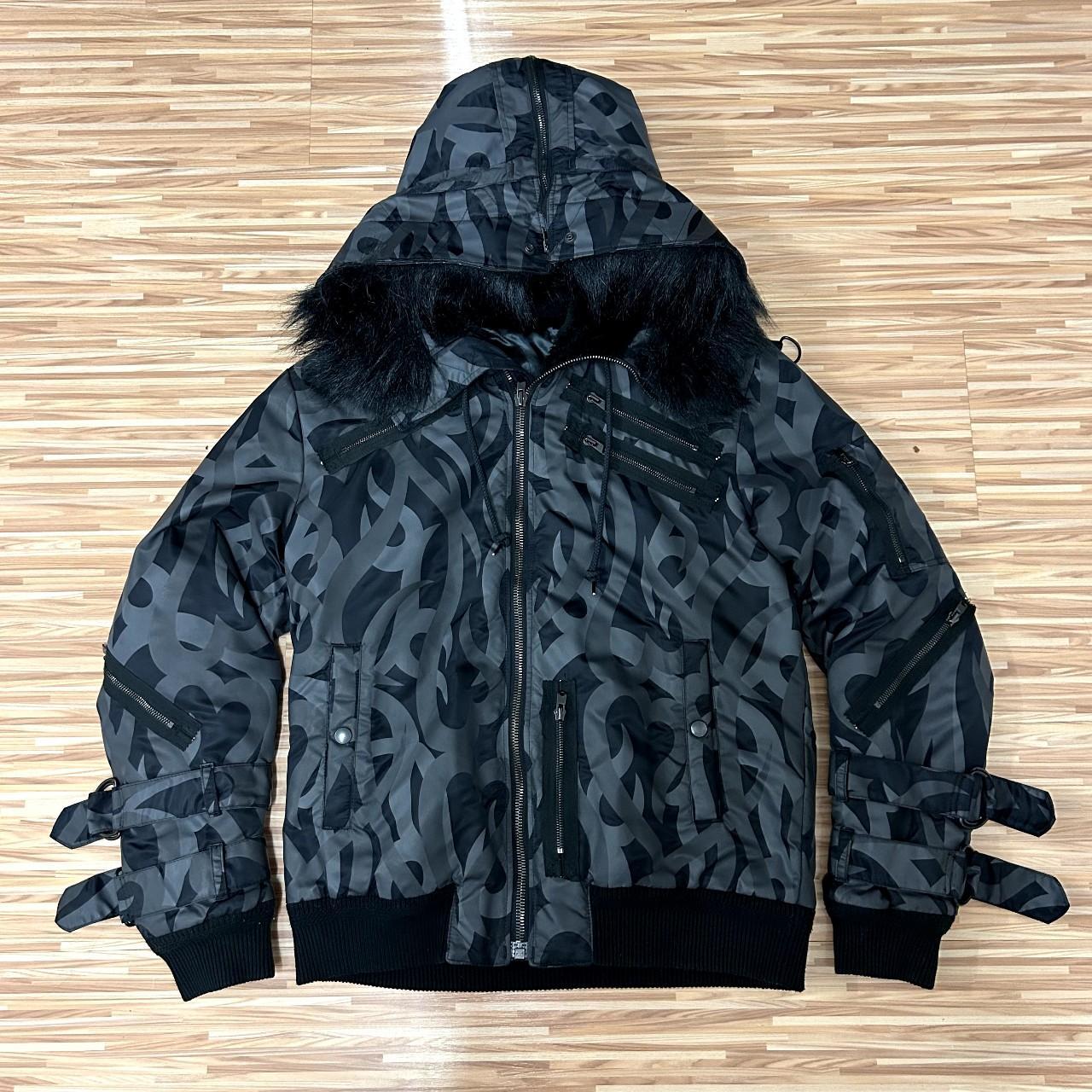 Number Nine tribal camo bondage bomber... - Depop