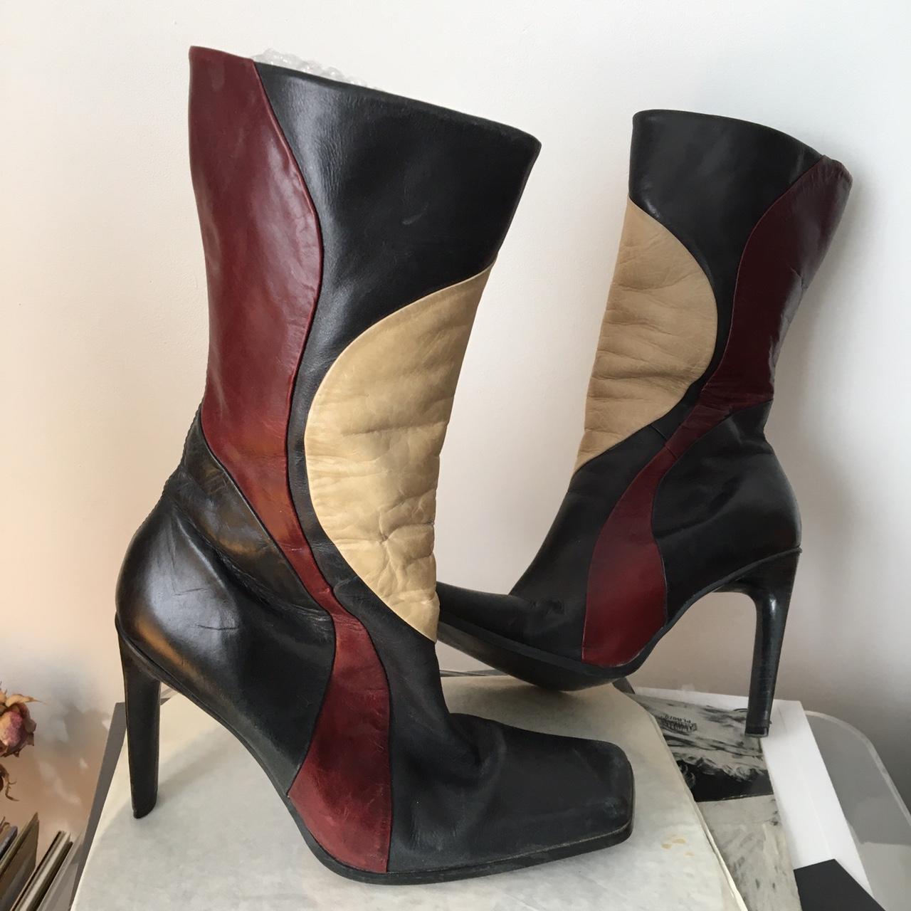 Faith Boots size 8, stunning mid calf vintage boots... - Depop