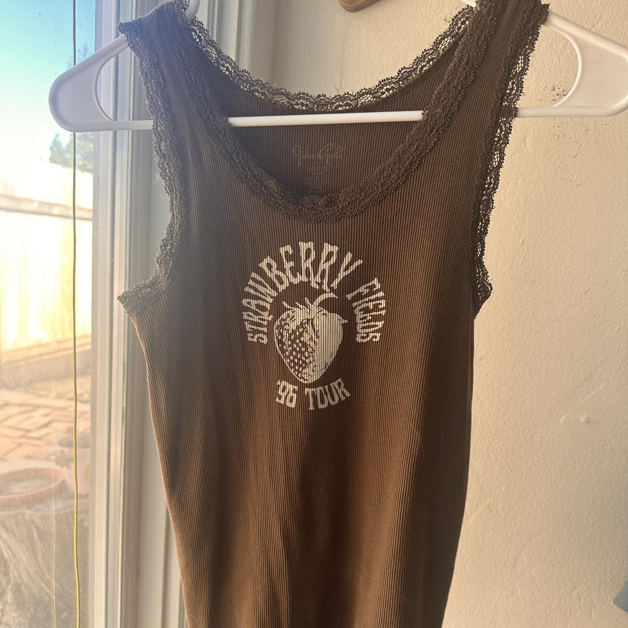 The cutest brown rubbed brandy tank that went viral!... - Depop