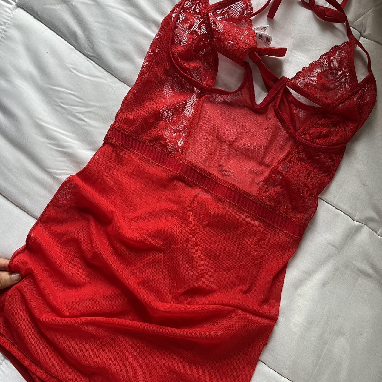 Gorgeous Vintage Lingerie Little Red Dress by... - Depop