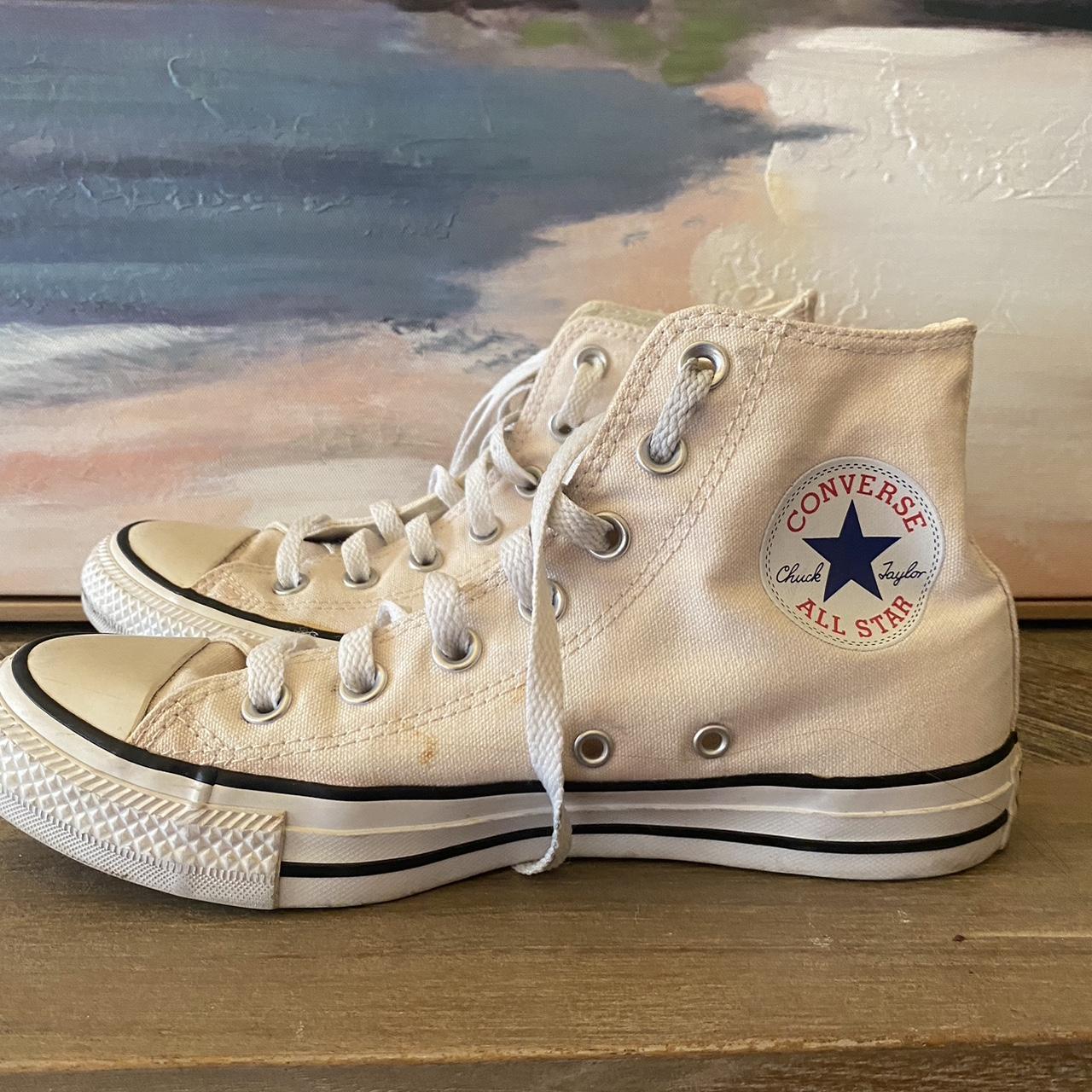 Selling converse. Very light pink colour. Only worn... - Depop