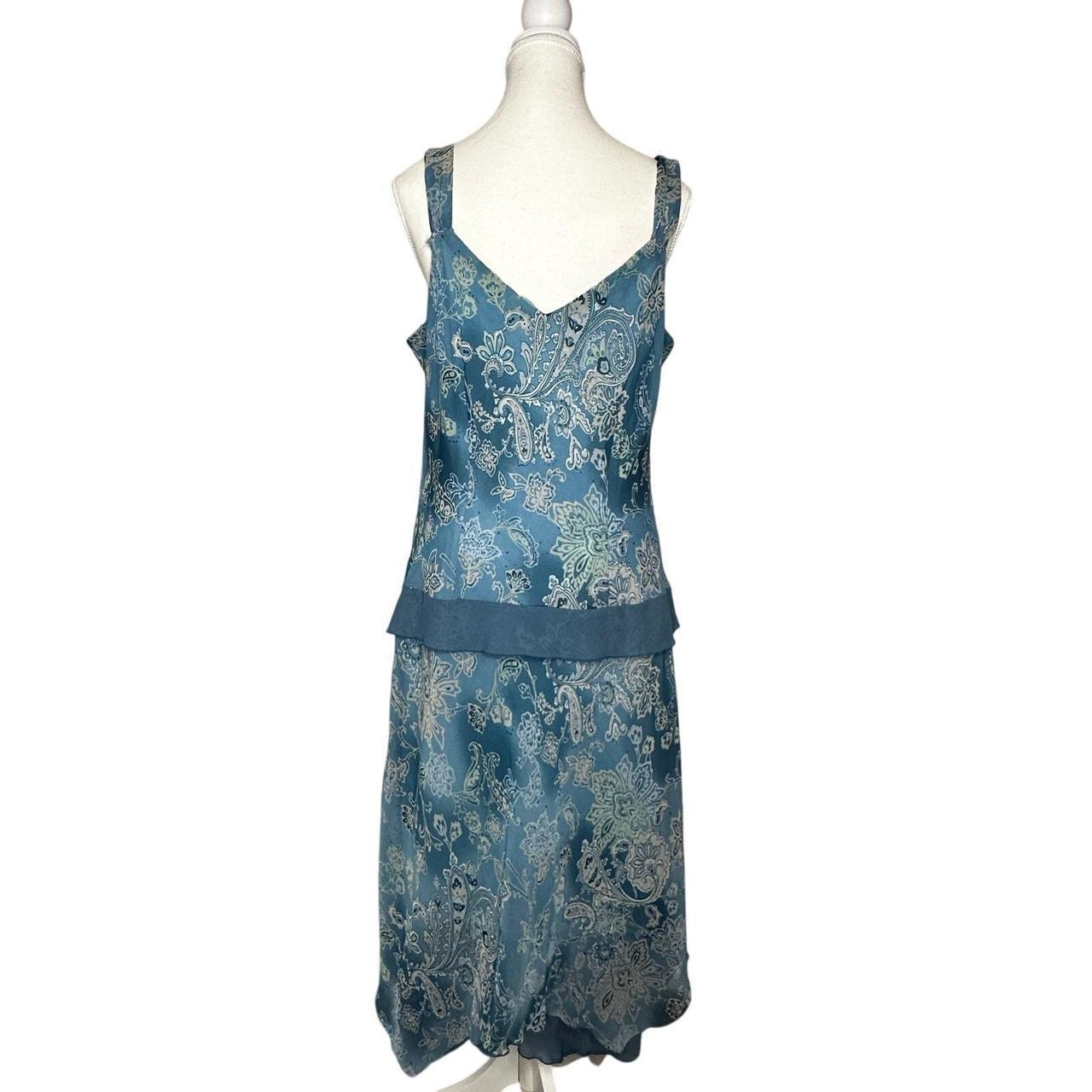 Y2K Mermaidcore Fairy Blue Floral Drop waist Tank... | Depop
