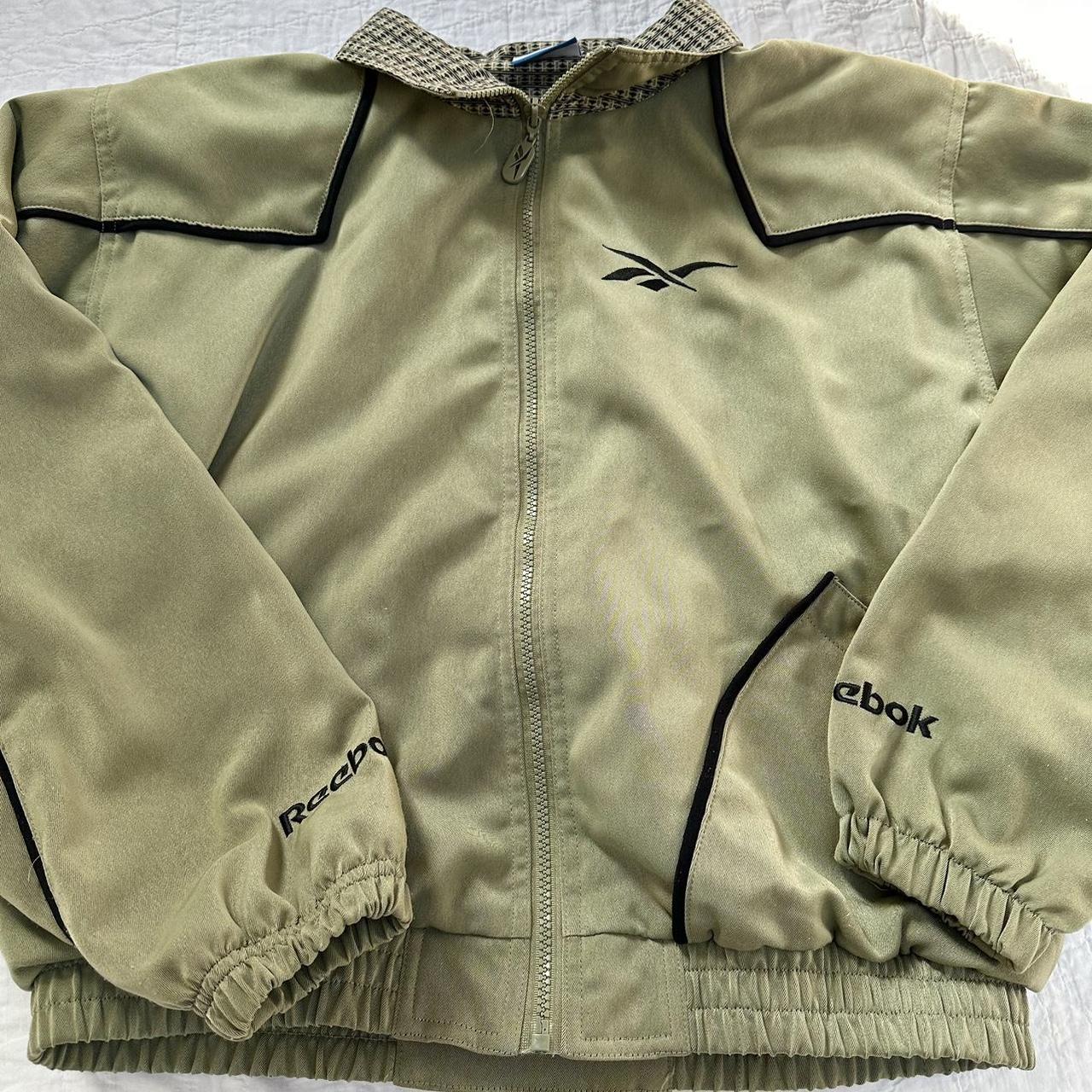 vintage reebok bomber jacket marked size... - Depop