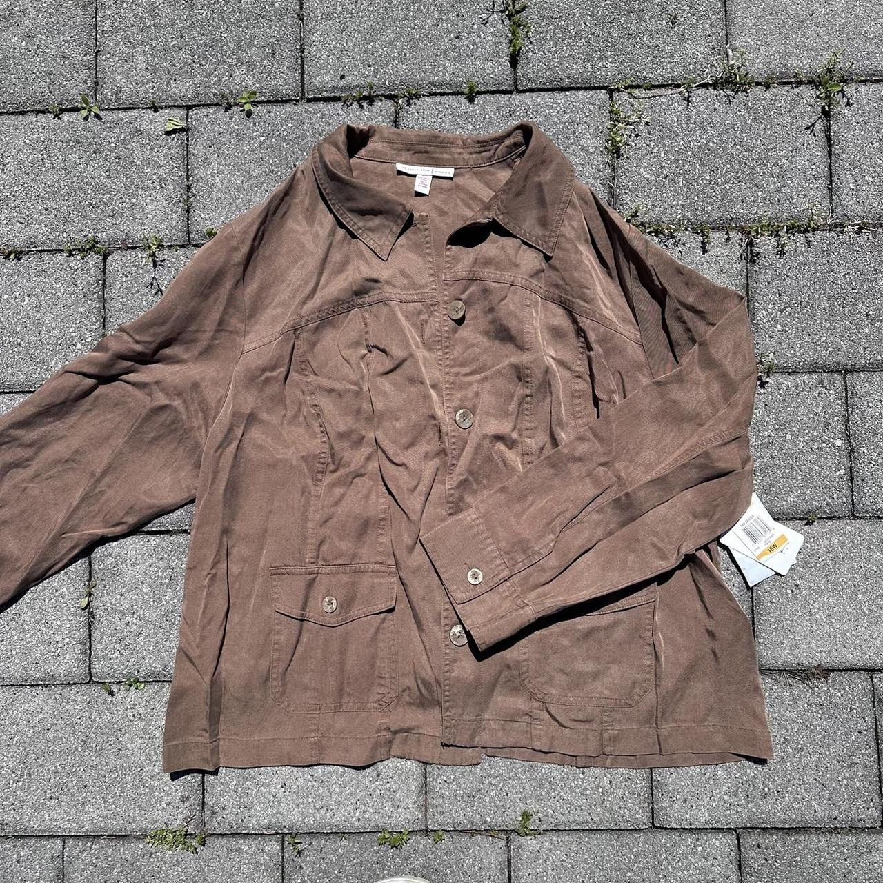 Brown Button Down / Jacket BWNT! Tagged as a 16W... - Depop