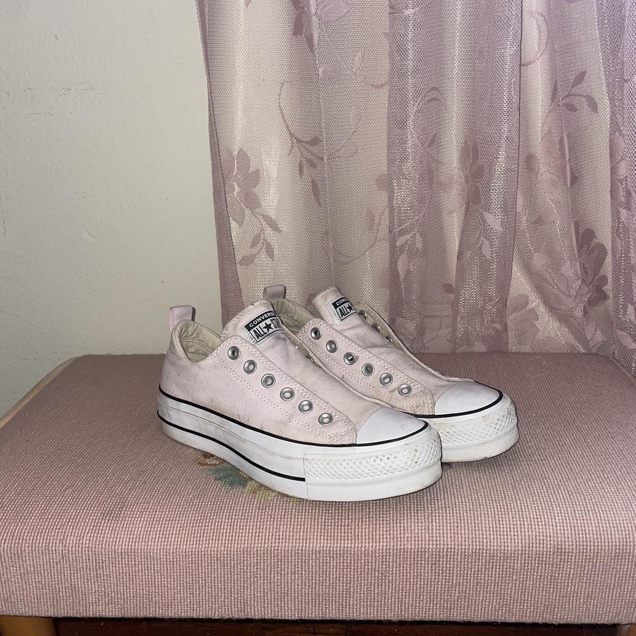 Baby pink all star slip on converse. Women’s size 8 - Depop