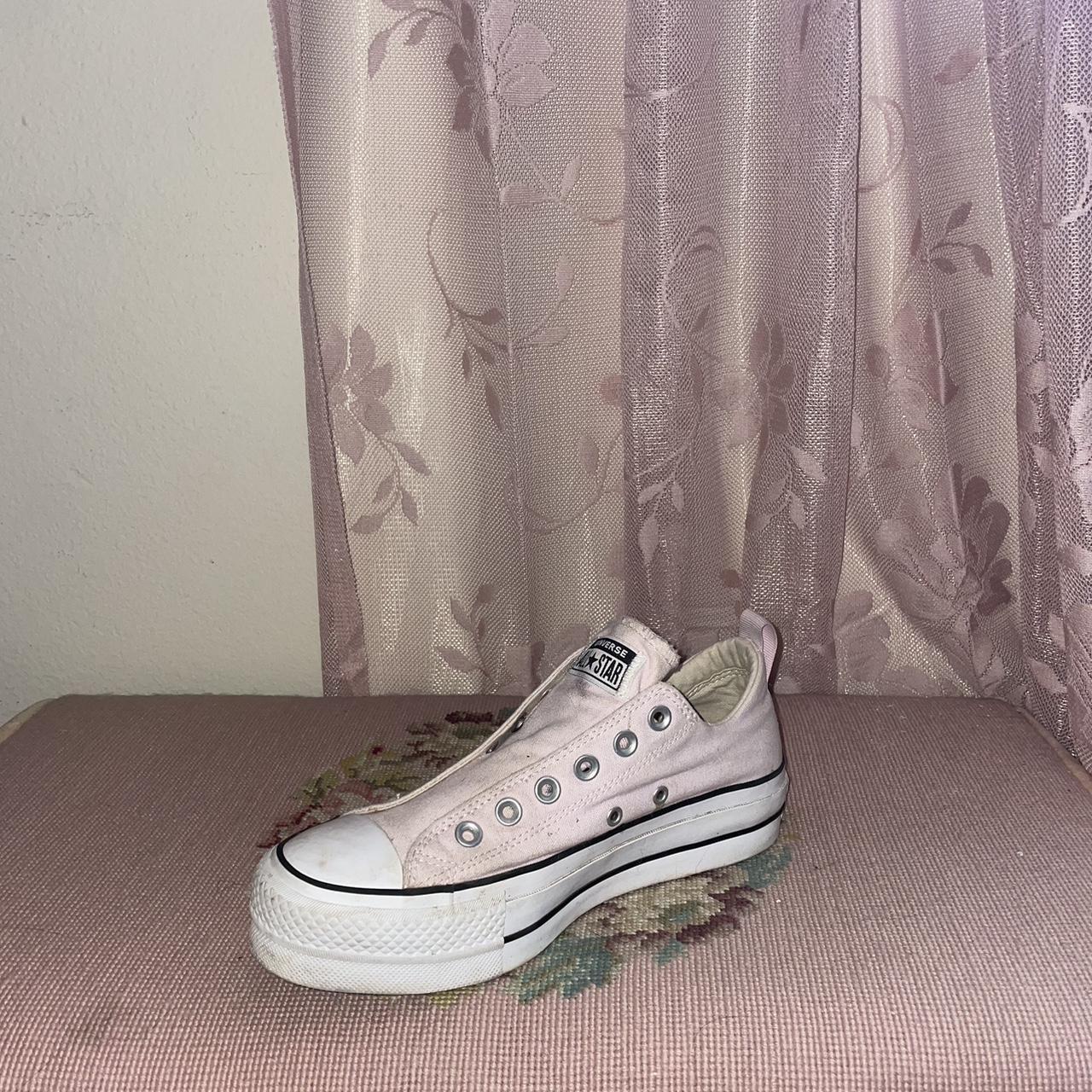 Baby pink all star slip on converse. Women’s size 8 - Depop