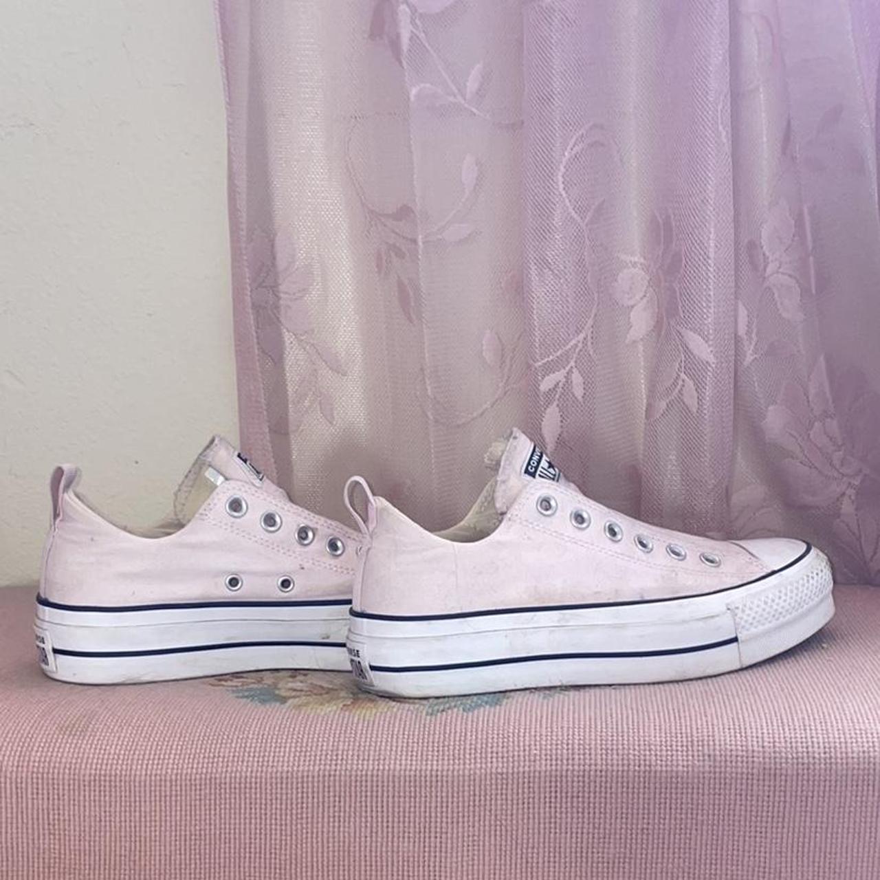 Baby pink all star slip on converse. Women’s size 8 - Depop