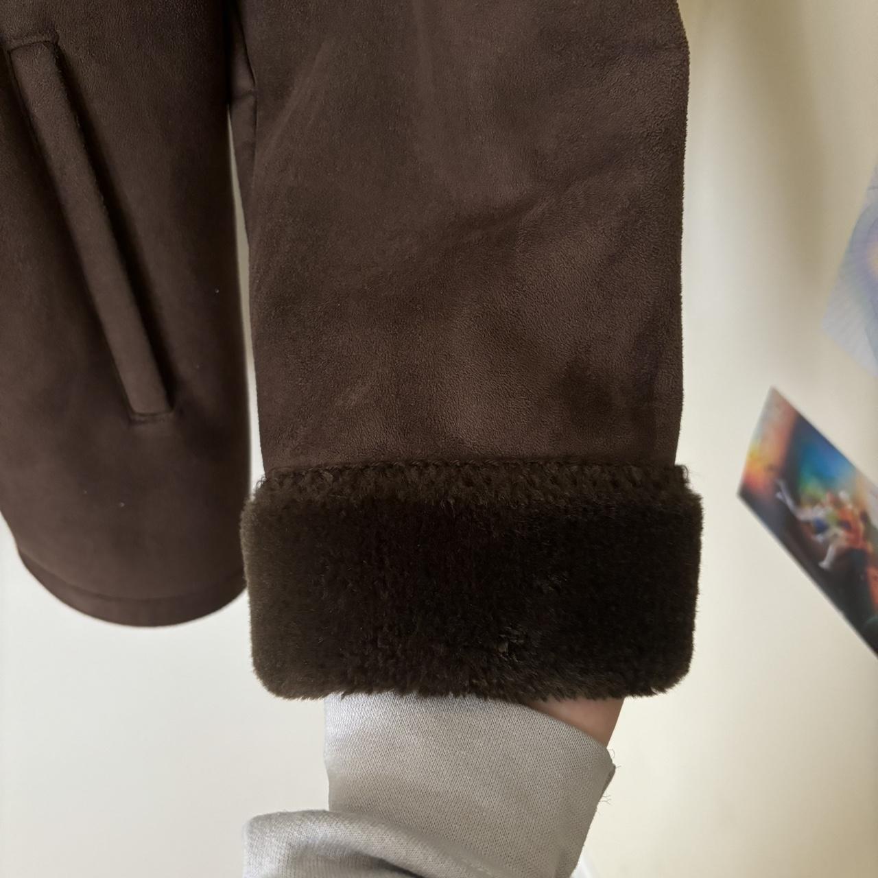 Apostrophe Brown Fur Suede Jacket #apostrophe... - Depop