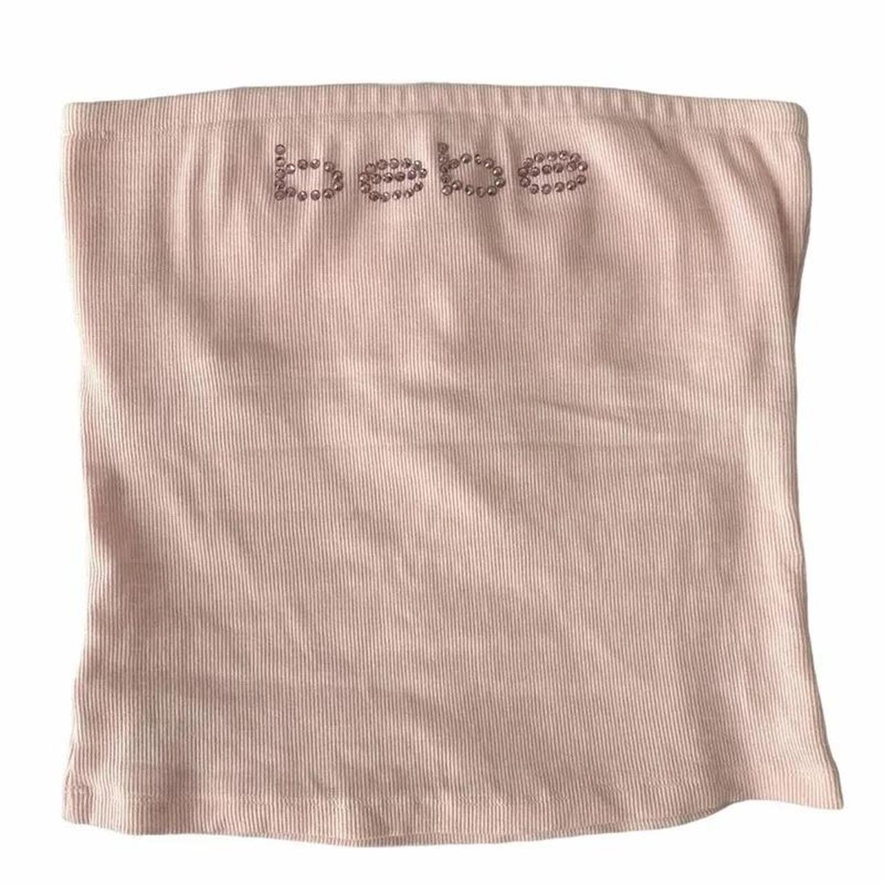 Bebe women's pink rhinestone tube top All sizes - Depop