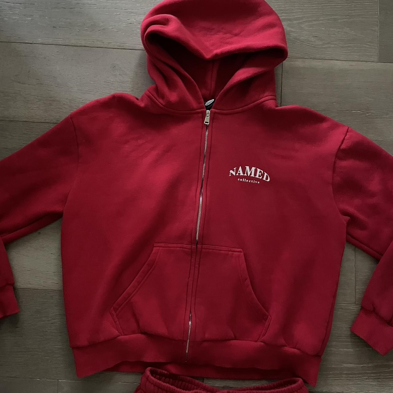 Named Collective Women's Red and White Sweatshirt | Depop