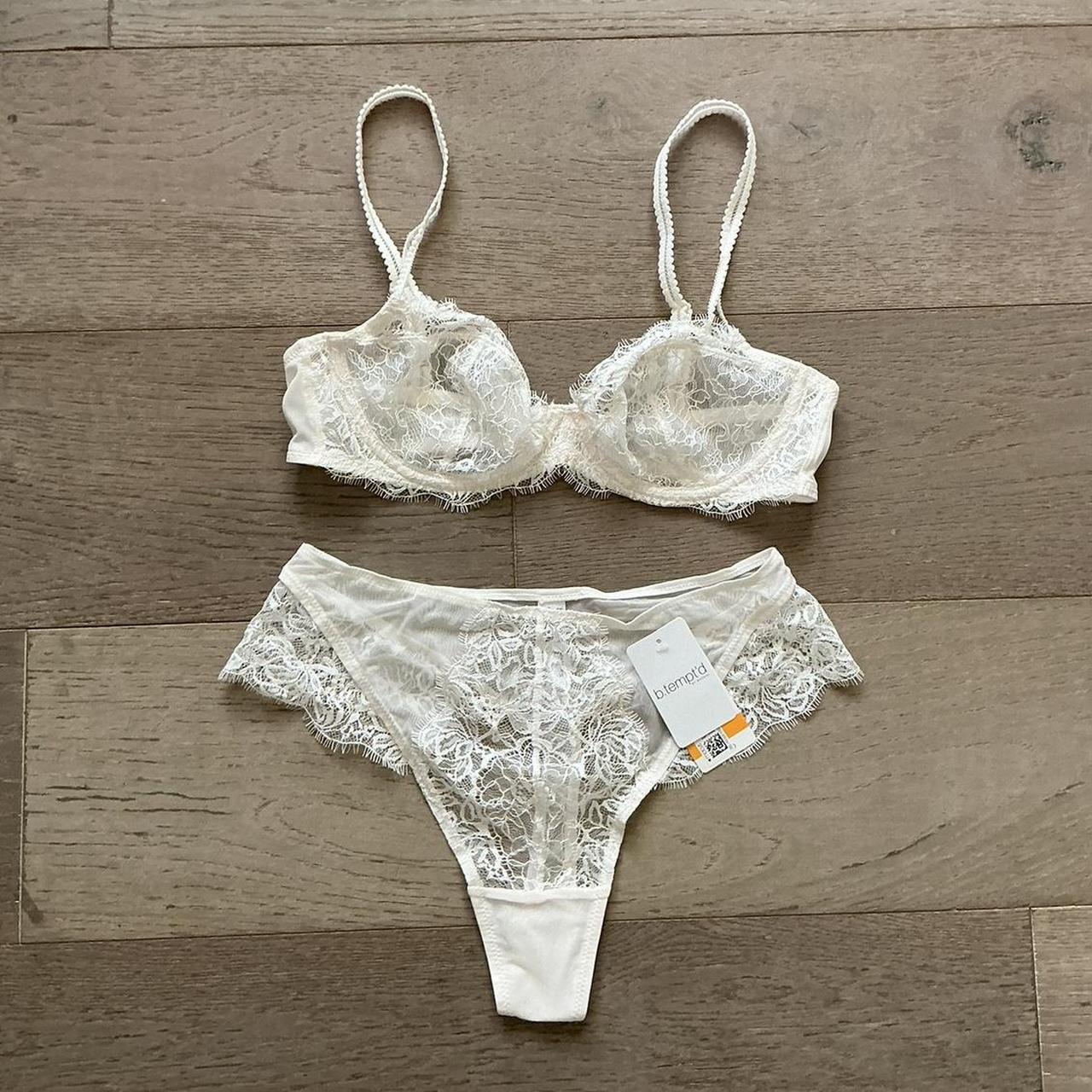 White intimates set. 2 piece. Size small. Brand new... - Depop