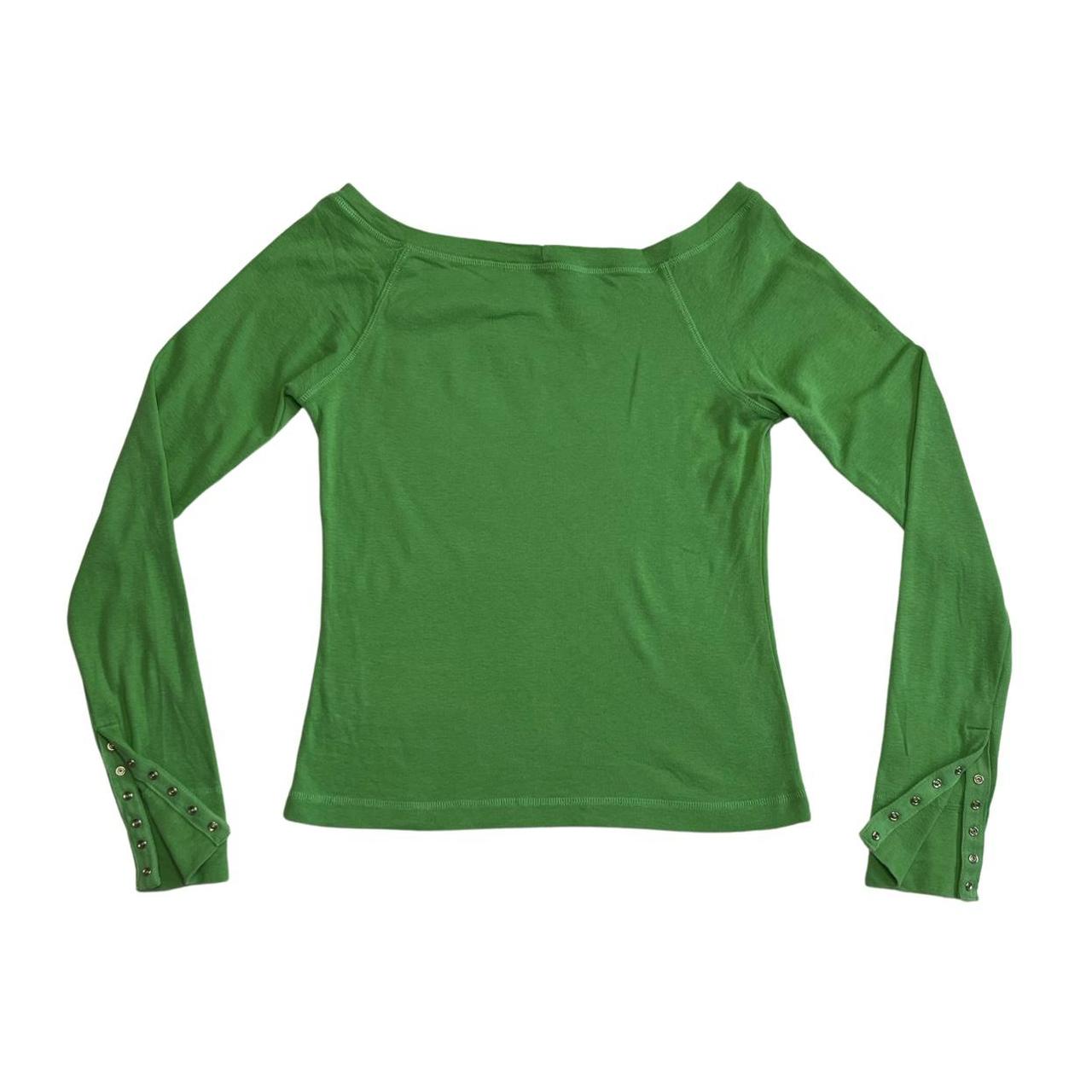 y2k wide neck long sleeve 2000s cyber... - Depop