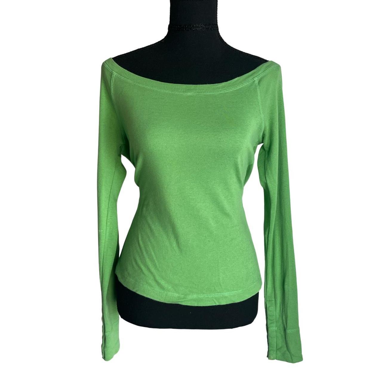 y2k wide neck long sleeve 2000s cyber... - Depop