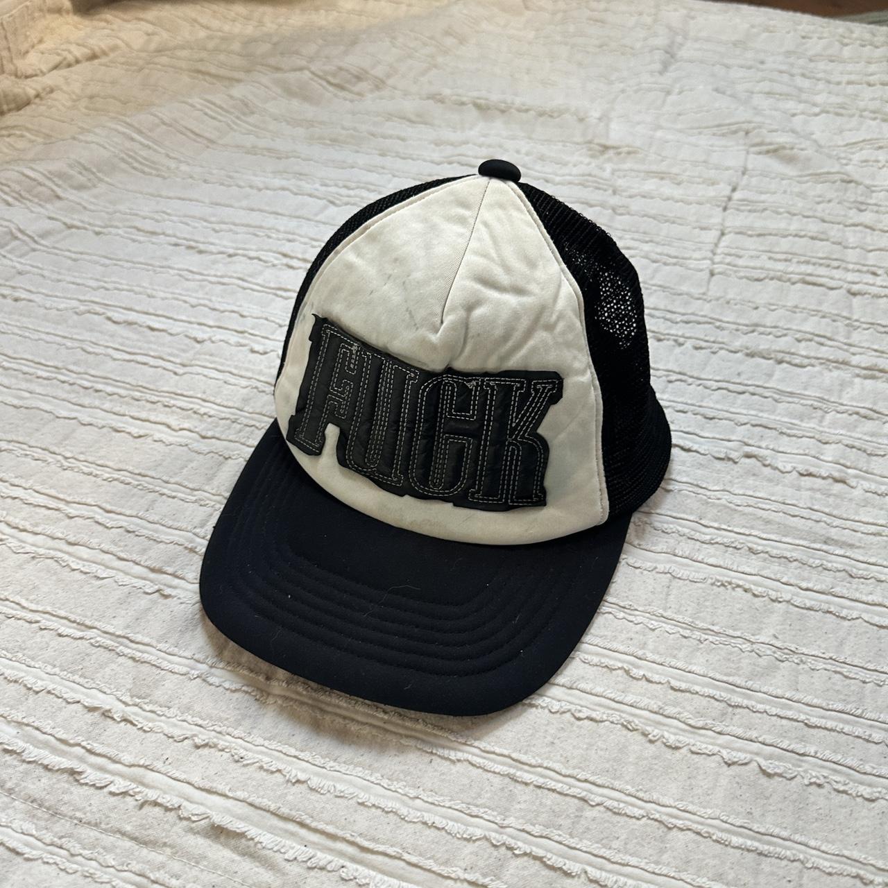 number nine “f*ck” trucker hat has minor staining... - Depop