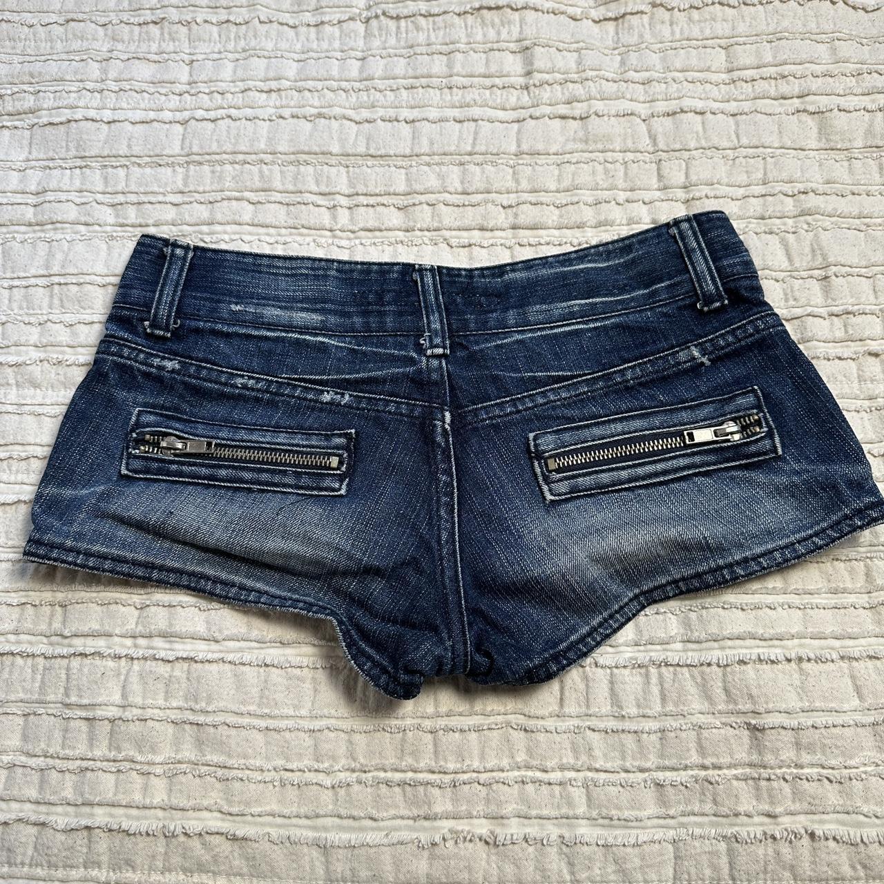 lip service lowrise gyaru style denim shorts with... - Depop
