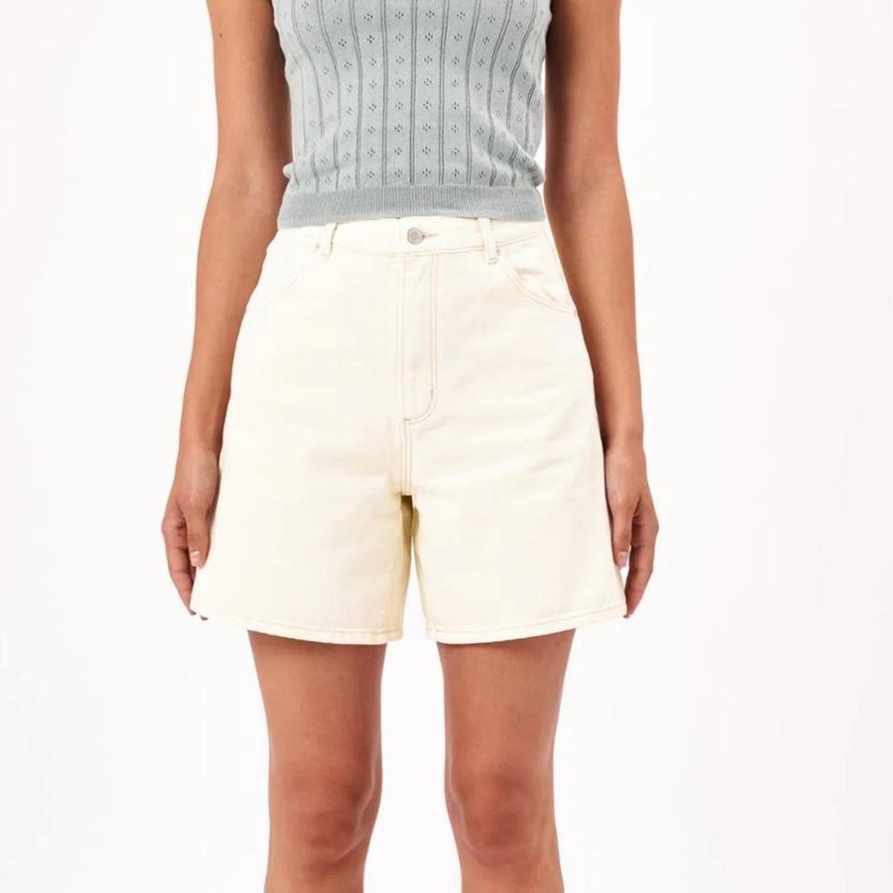 Rollas Mirage Shorts - Lyocell cream/white shorts... - Depop
