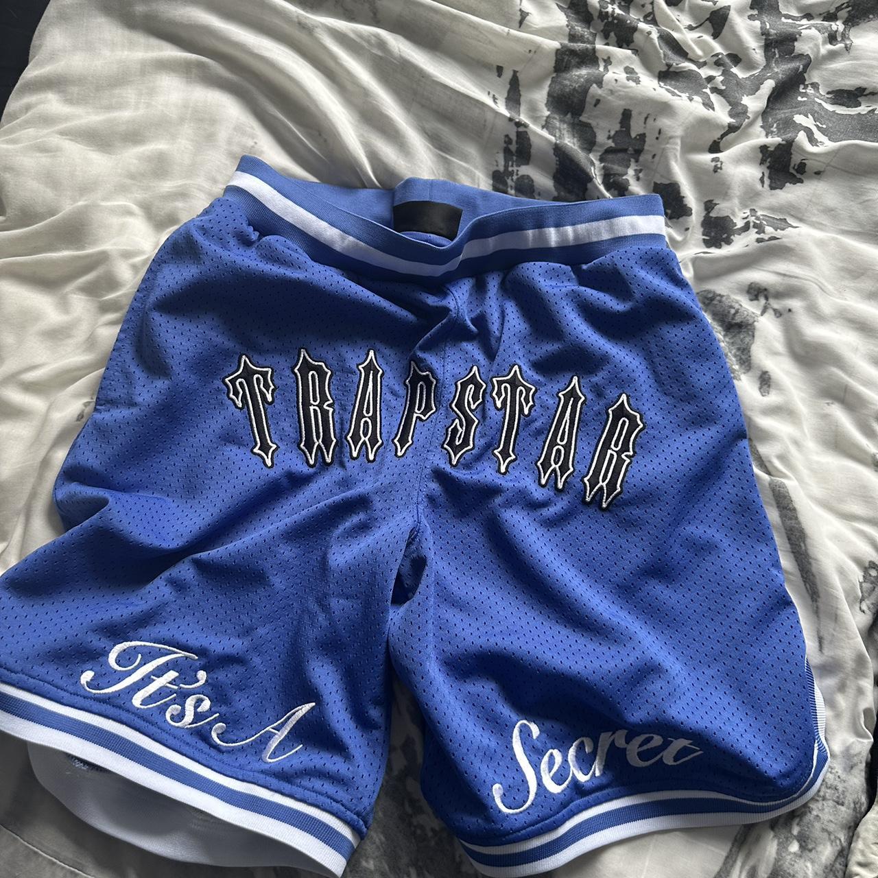 Trapstar blue basketball shorts size M cheapest ones... - Depop