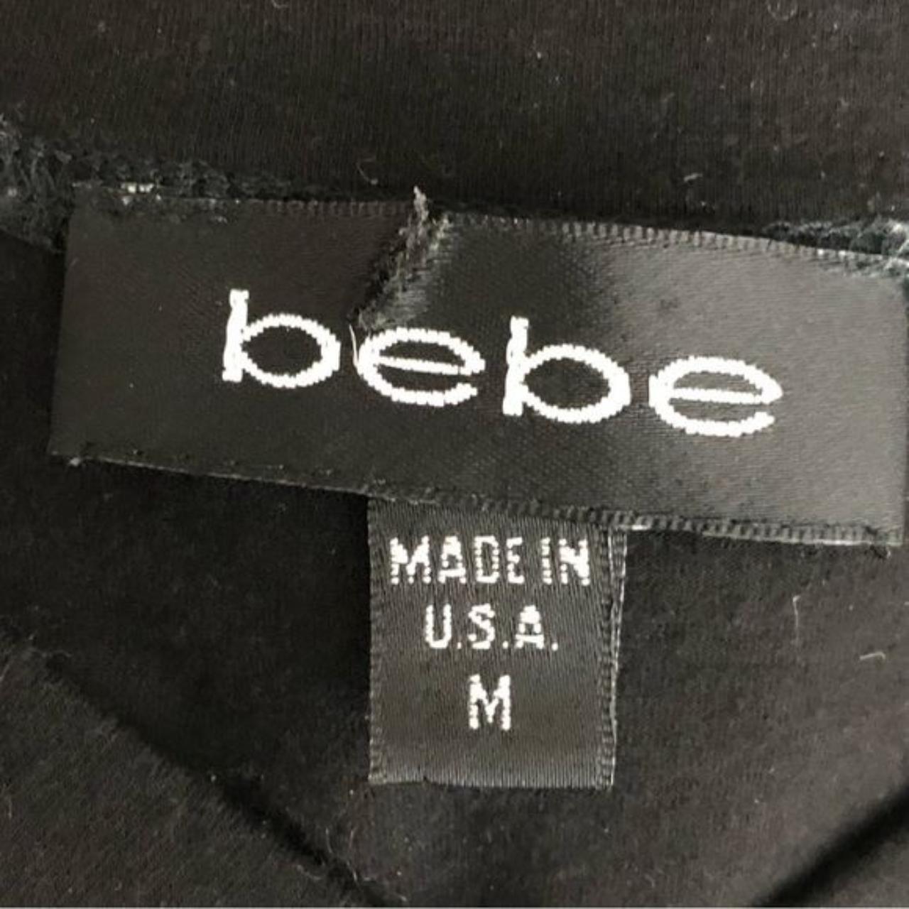 Bebe, black rhinestone logo, short sleeve T-shirt,... - Depop